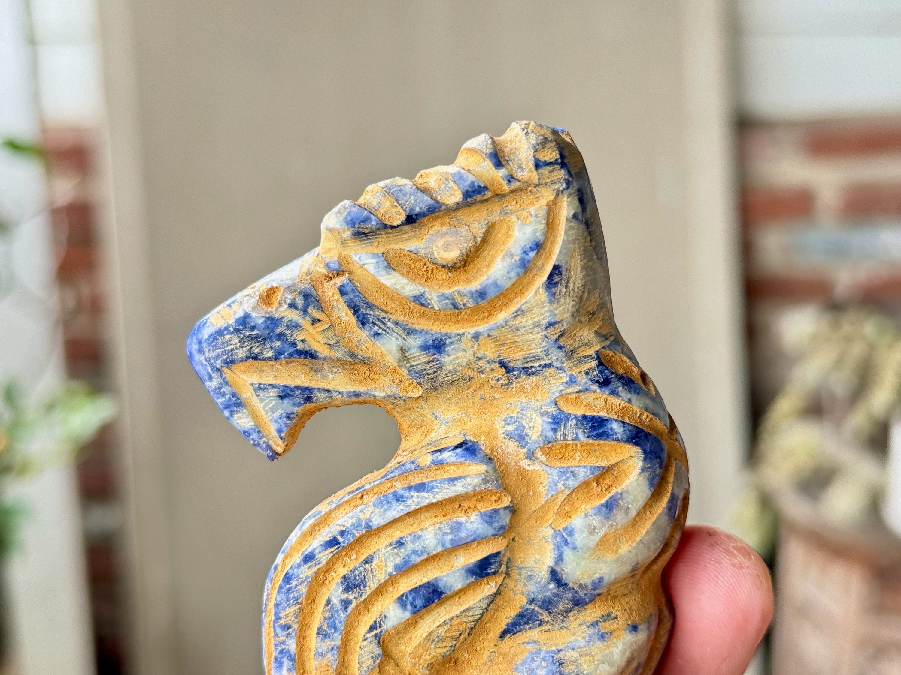 Incan Eagle Statue by Peruvian Artist Ruben Layme, Hand Carved Andean ...