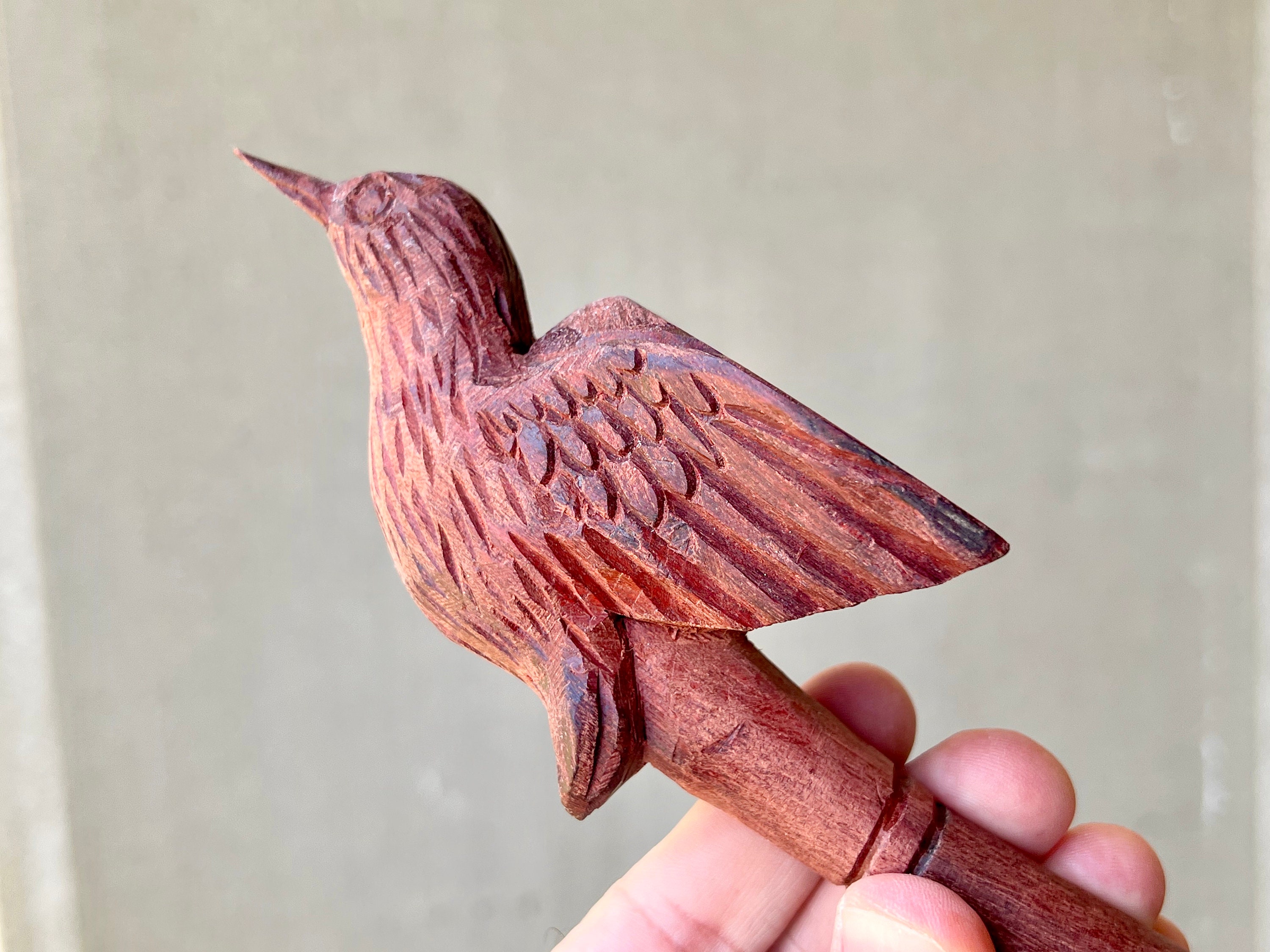 Ceremonial Hummingbird Pipe, Hand Carved Wood Pipe for Shamanic Plant ...