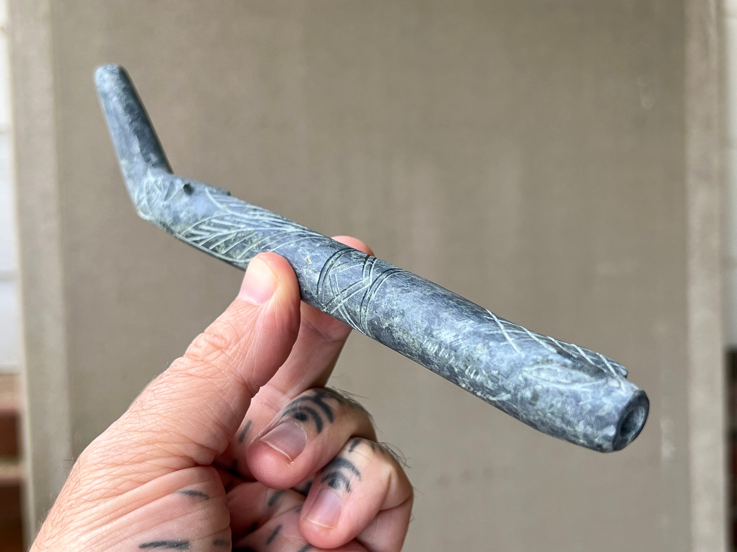 Stone Tepi Pipe, Andean Carved Stone Puma and Serpent Tepi, Shamanic ...