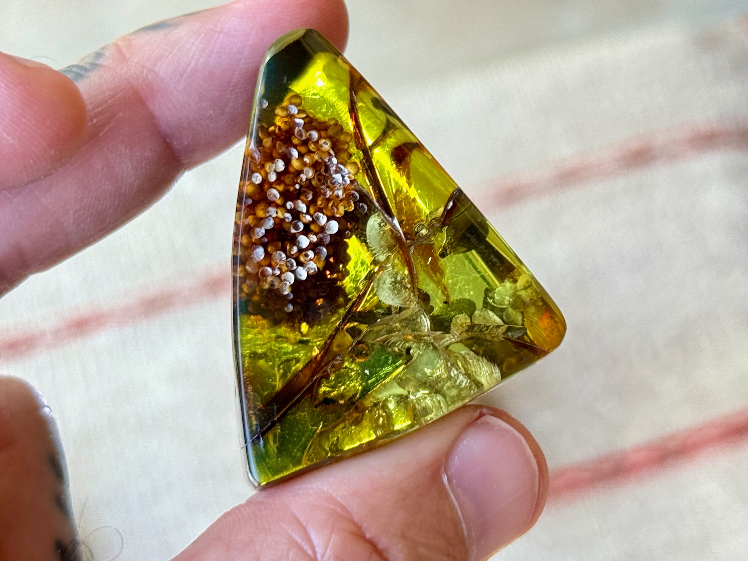 RARE Green Amber Copal Crystal with Fossilized Plant Matter, 25g, New ...