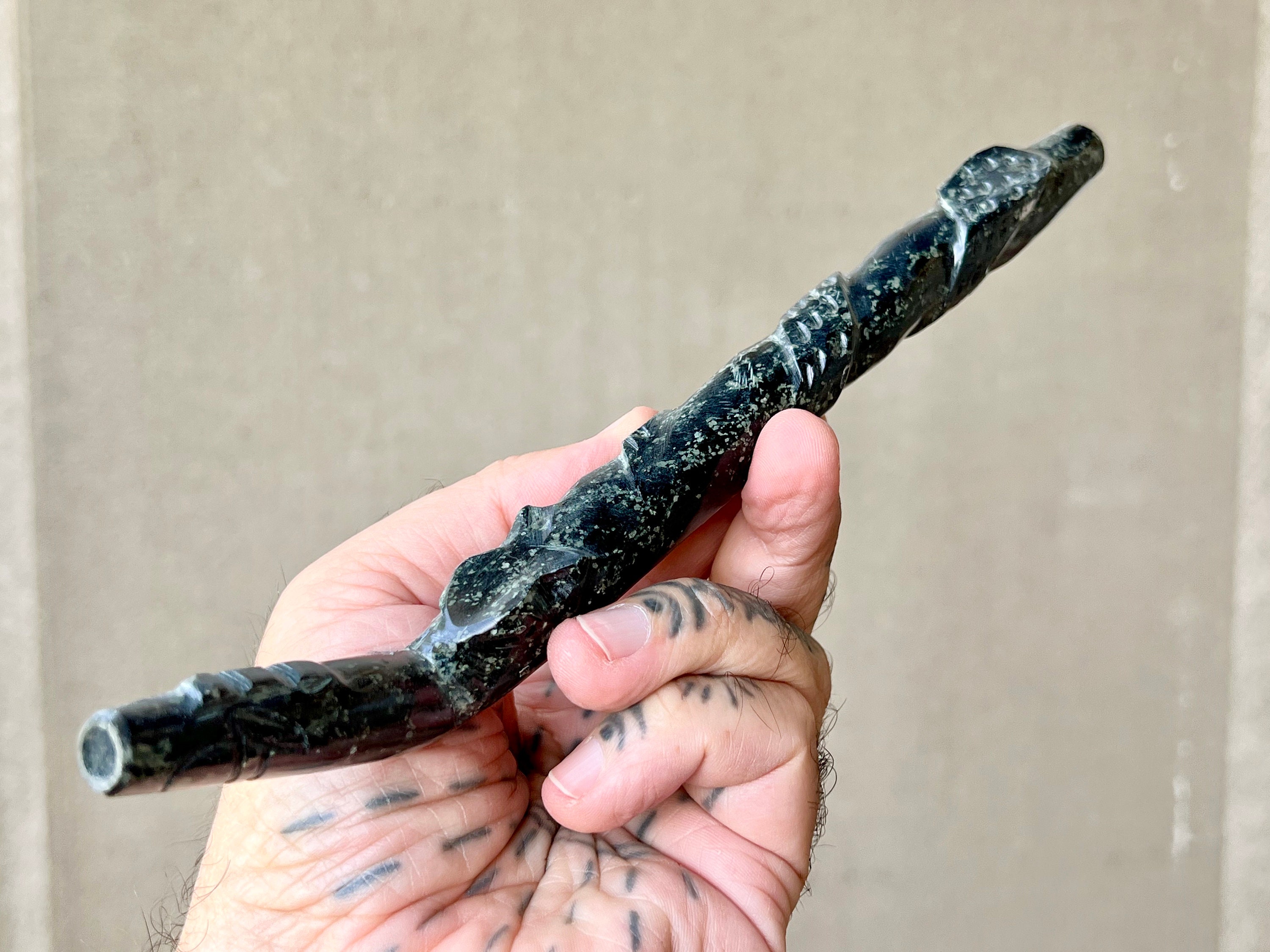 Serpent Tepi Pipe with Puma and Condor (Incan Trilogy), Carved Stone ...