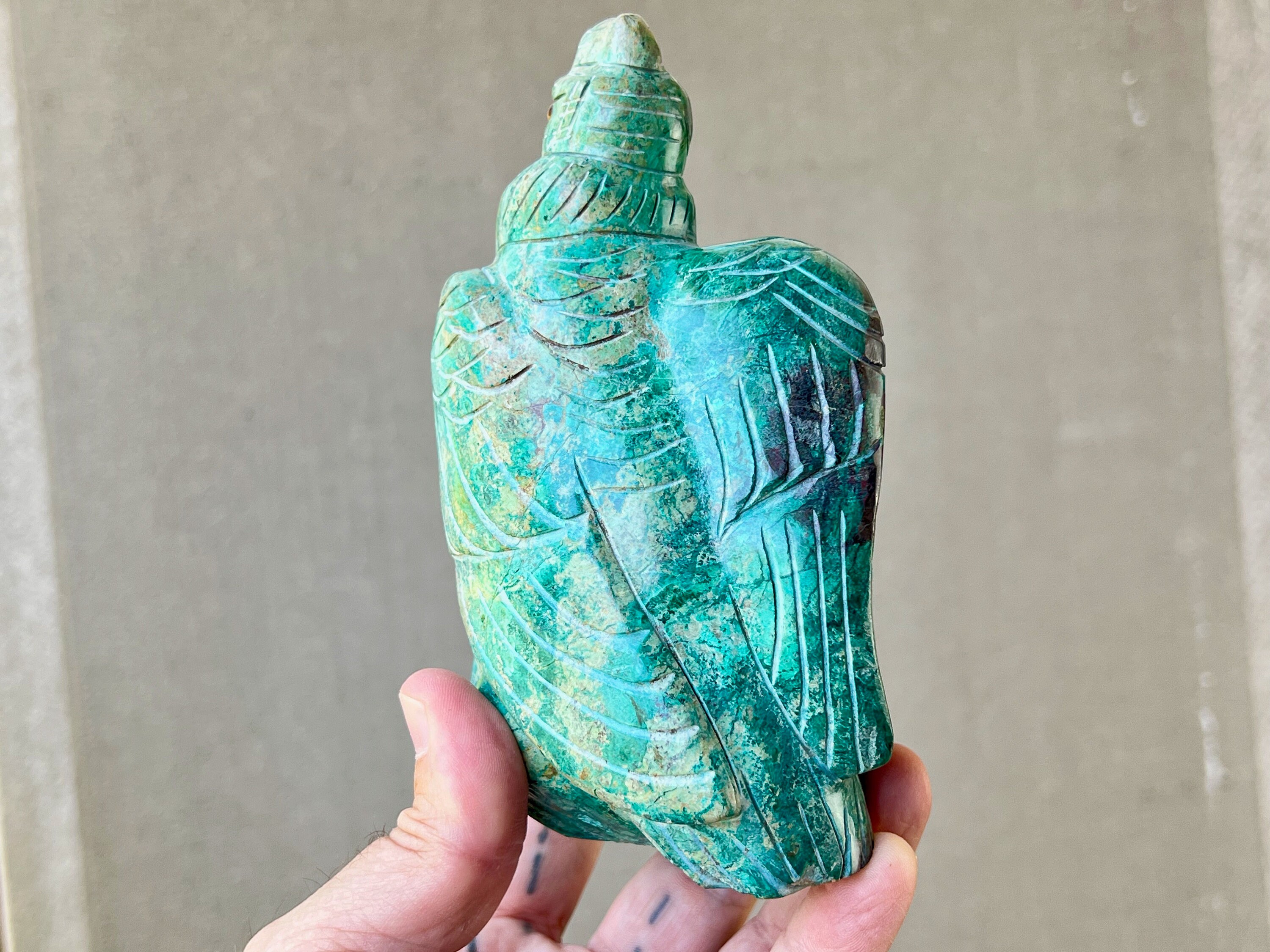 Incan Condor Statue by Peruvian Artist Ozwaldo Perez, Condor Totem Hand ...