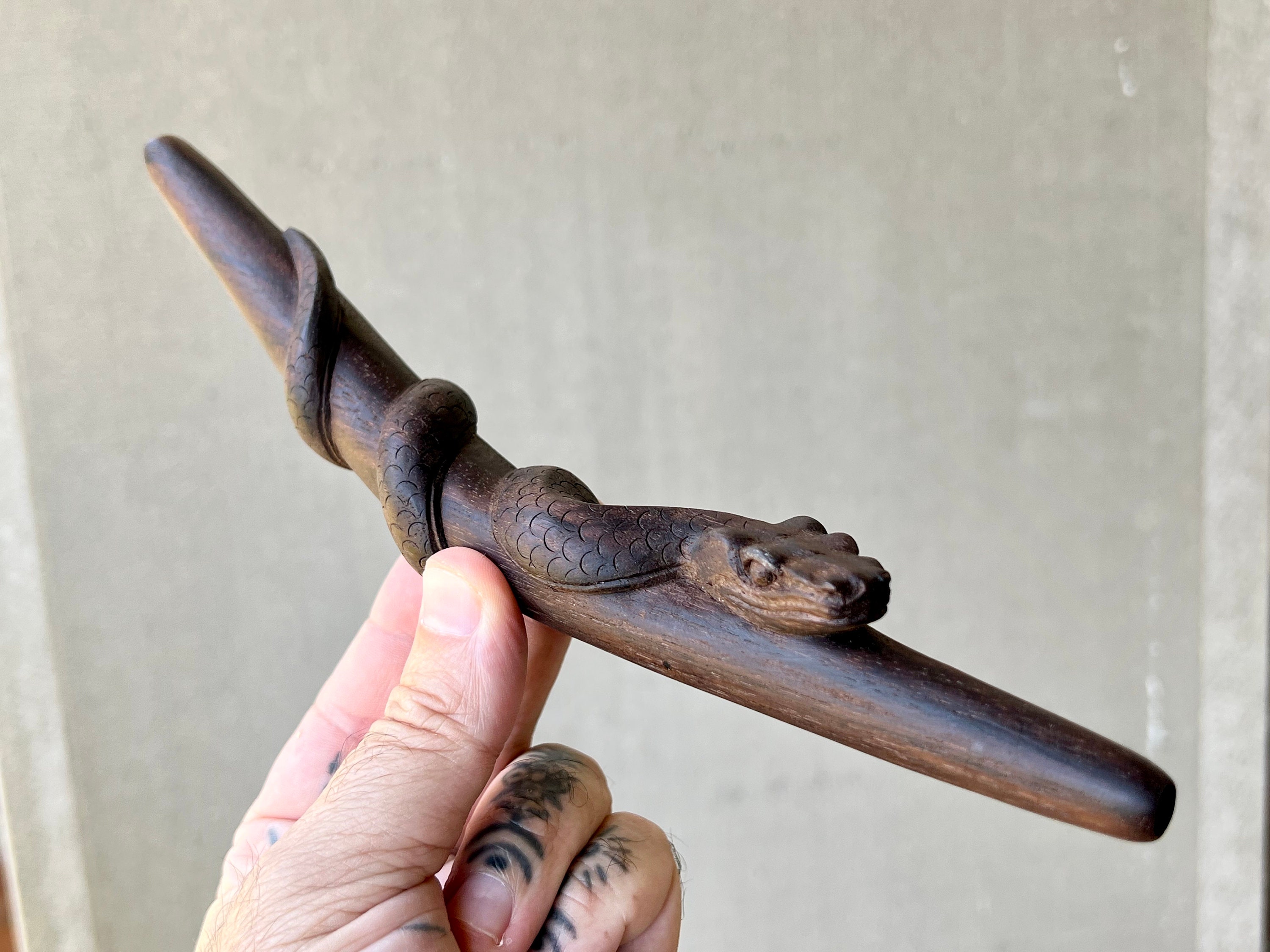Tepi Pipe, Solid Wood Snake Tepi, Single Block Tepi, Hand Carved ...