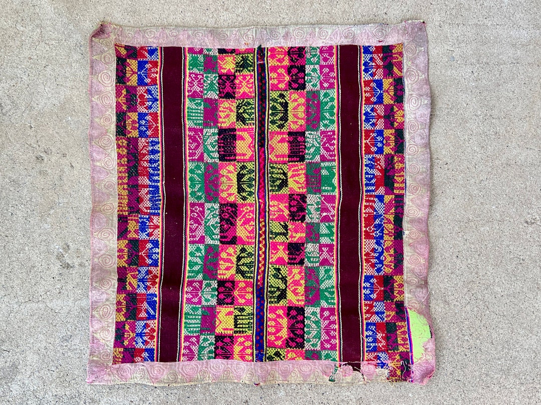 Vintage Peruvian Manta Cloth From Ausungate, 23 X 21, Hand Woven Andean ...