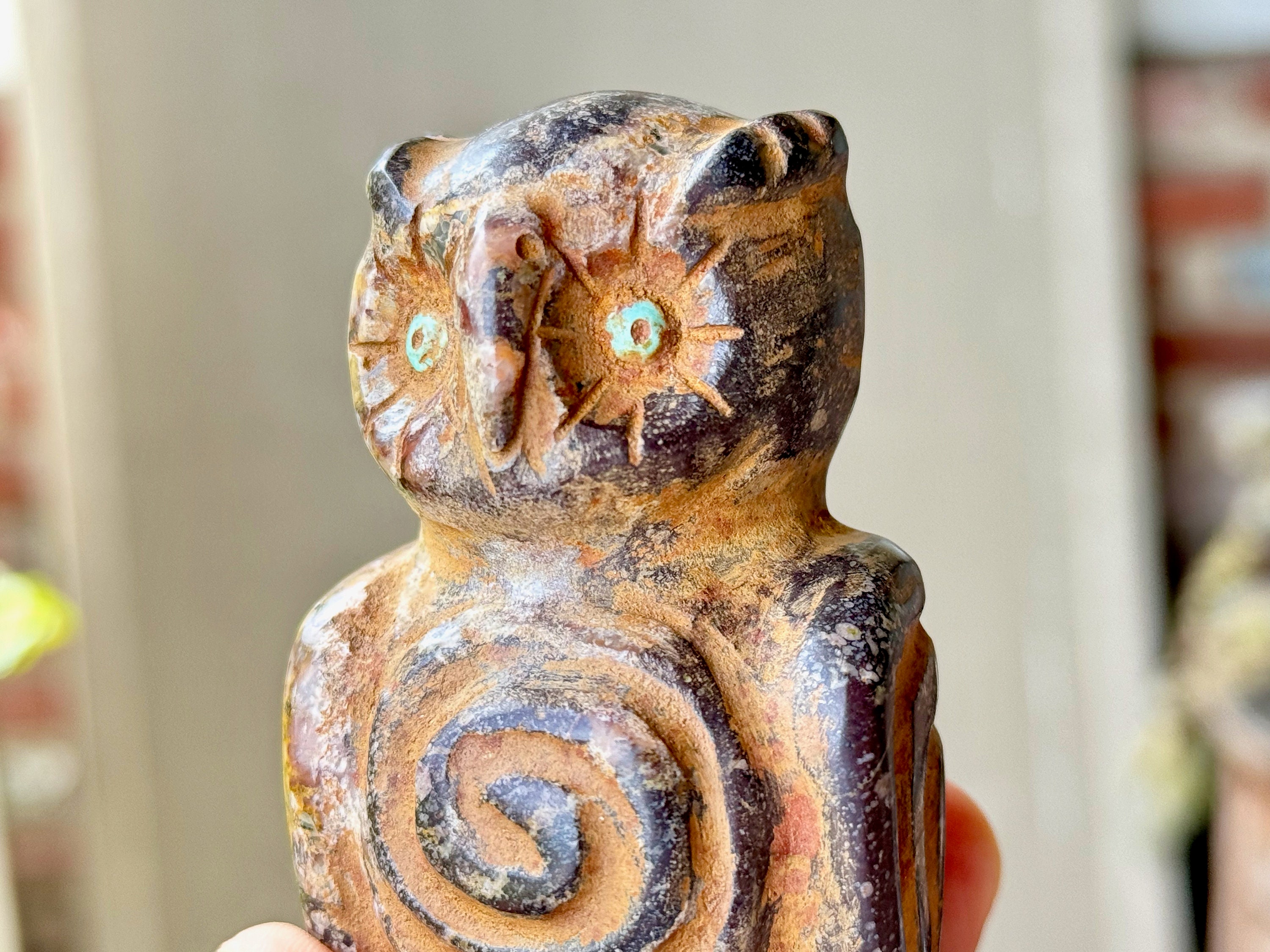 Incan Owl Totem by Peruvian Artist Ruben Layme, Andean Owl Statue ...