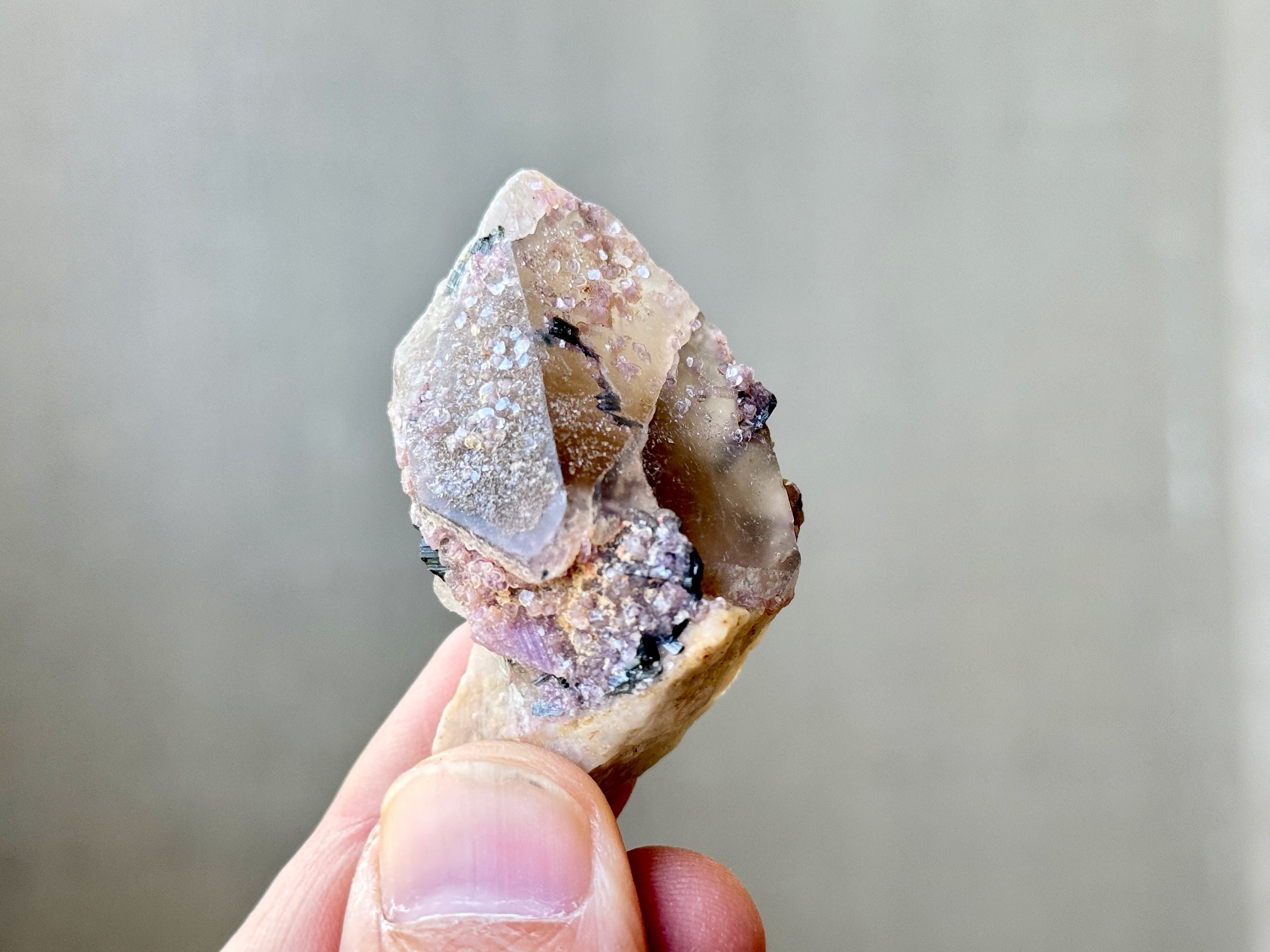 Unicorn Stone Quartz Lot with Lepidolite, Citrine, Green Tourmaline and ...