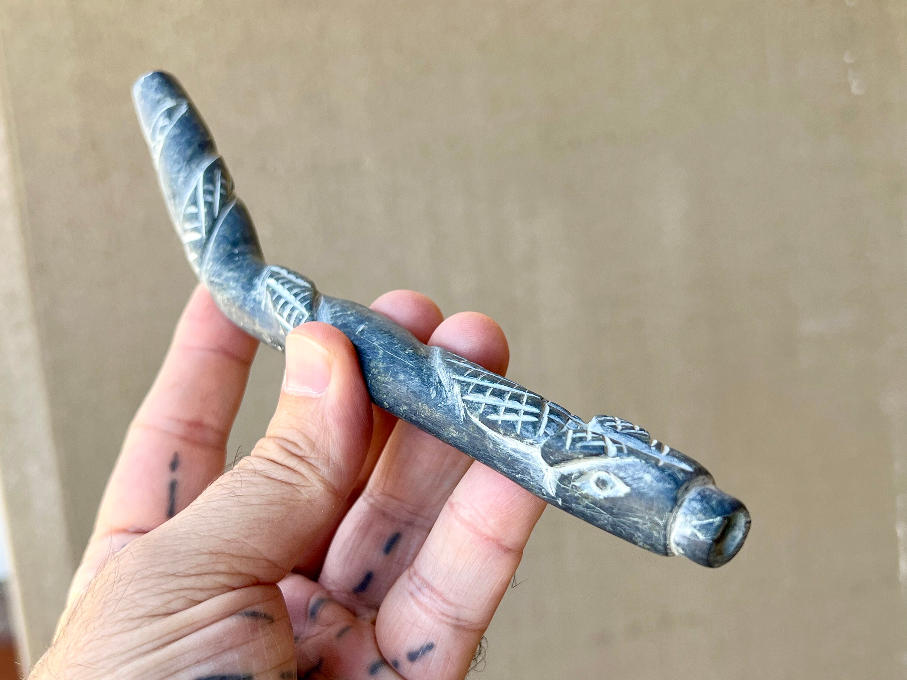 Stone Tepi Pipe, Andean Carved Stone Tepi, Your Choice of Serpent ...
