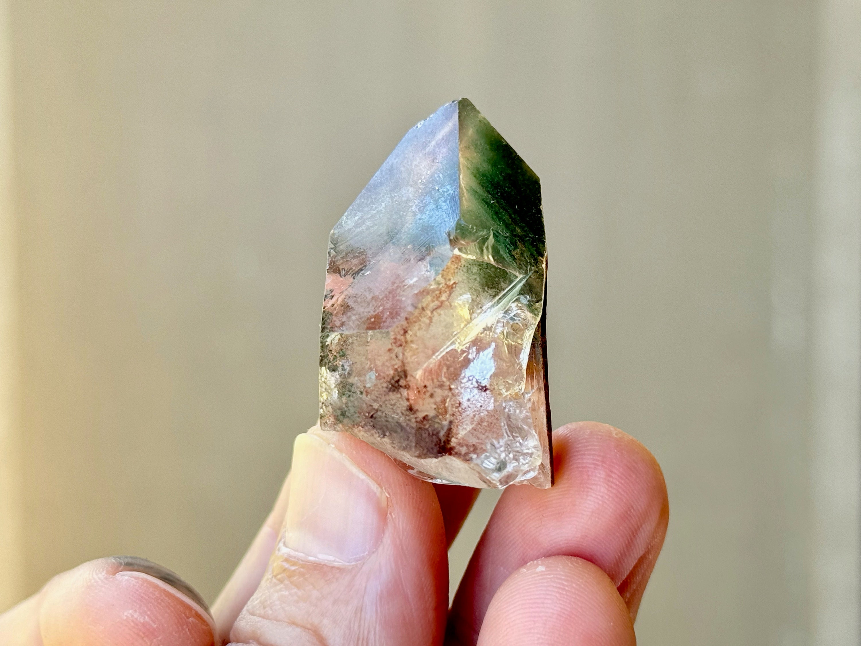 Green Phantom Lodolite Quartz with Green Chlorite Inclusion, New Find ...
