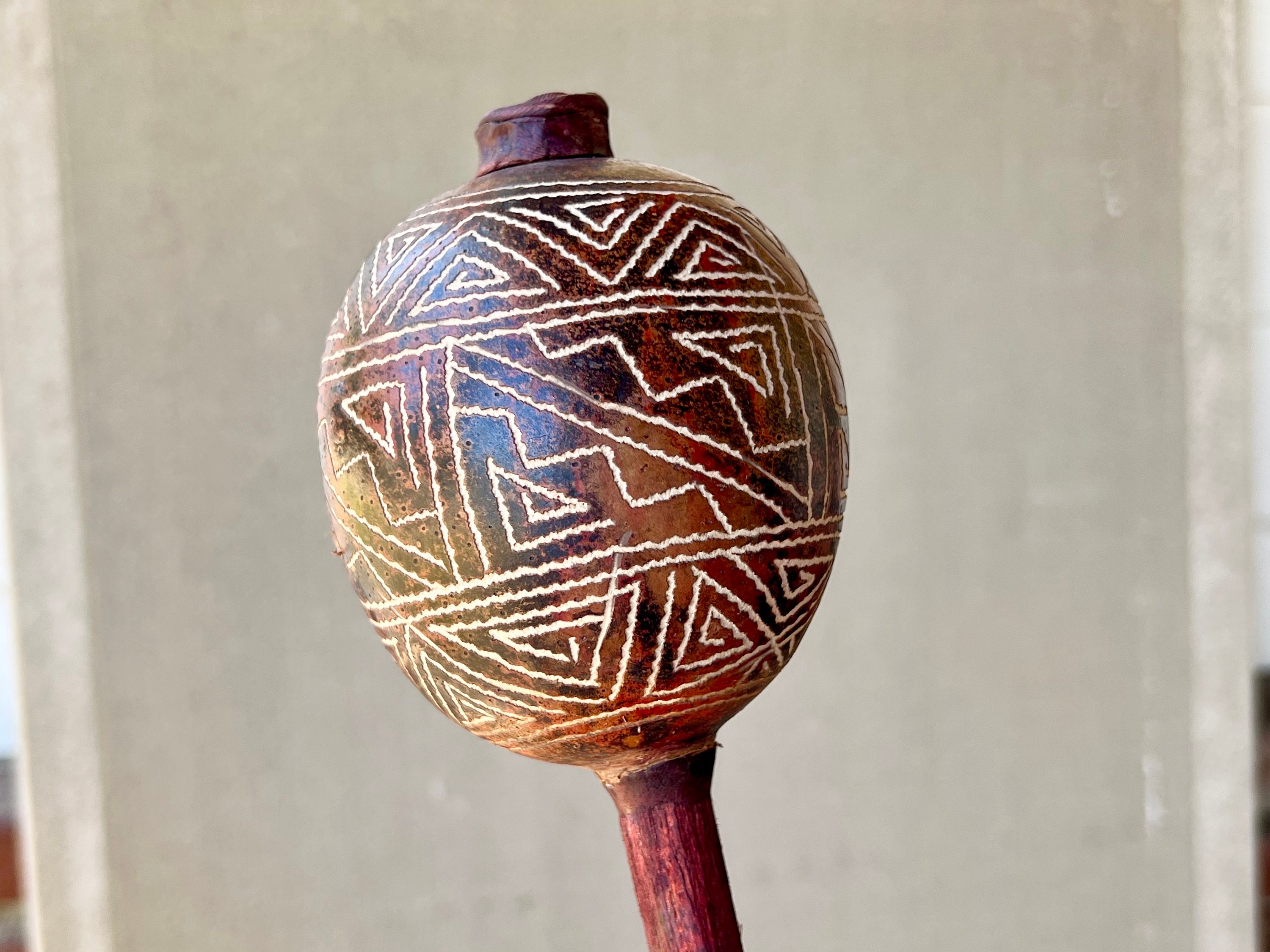 Shipibo Gourd Rattle from the Peruvian Amazon, Traditional Shaman ...