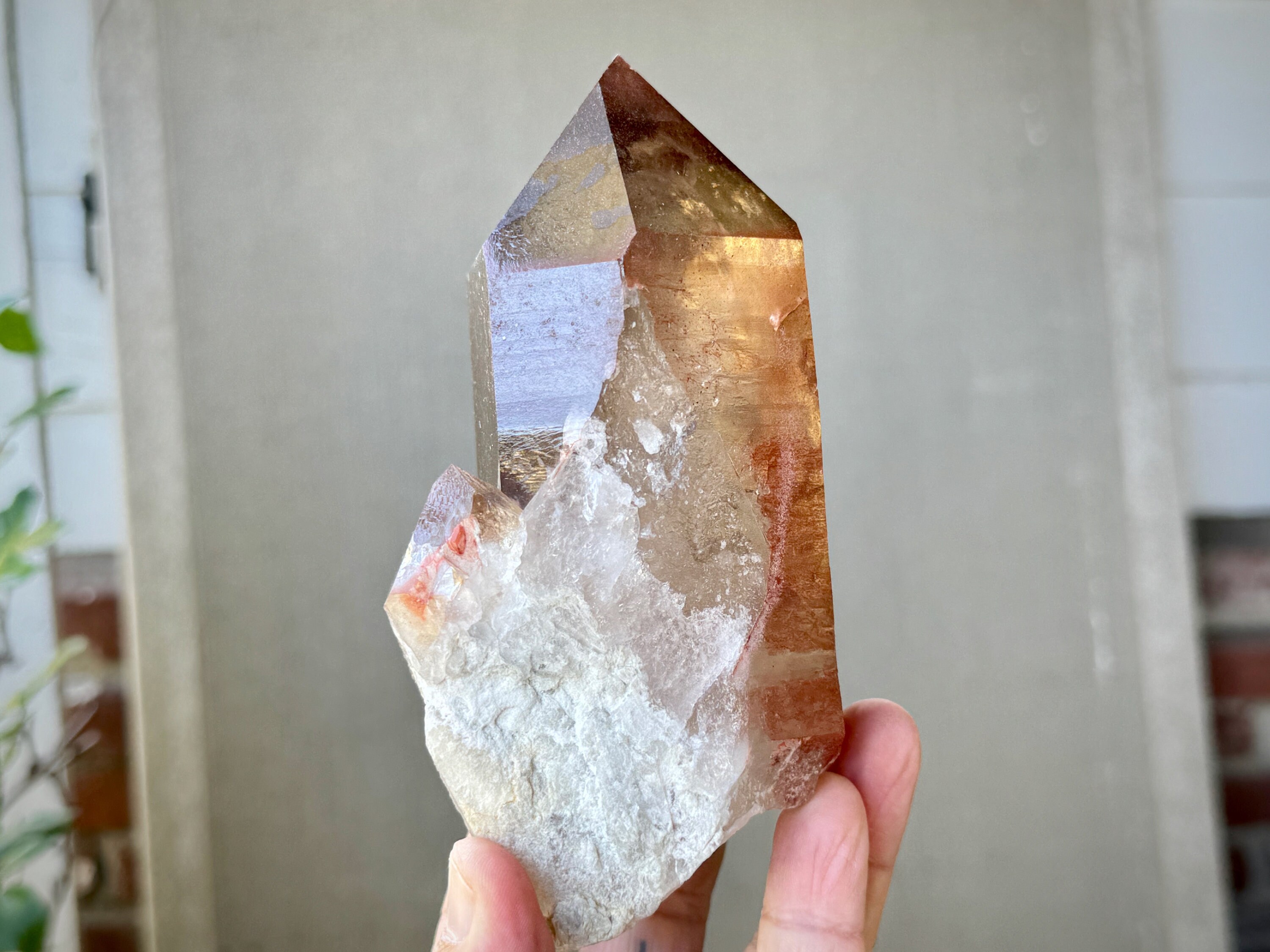 Red Hematite Quartz with Brilliant Rainbow, Mother and Child Formation ...