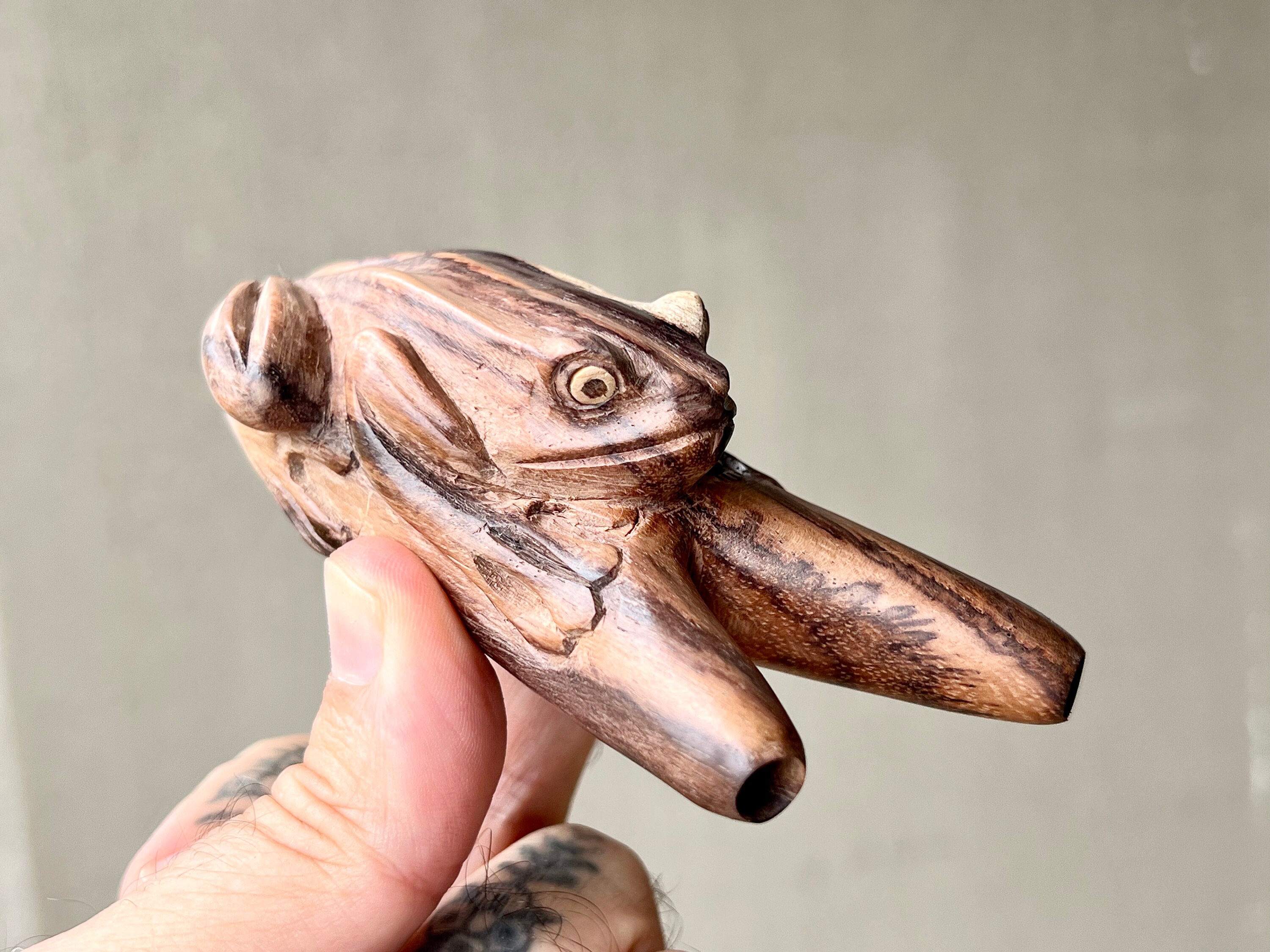 Kuripe, Kambo Frog Kuripe for Hapay, Solid Wood Single Block Kuripe ...