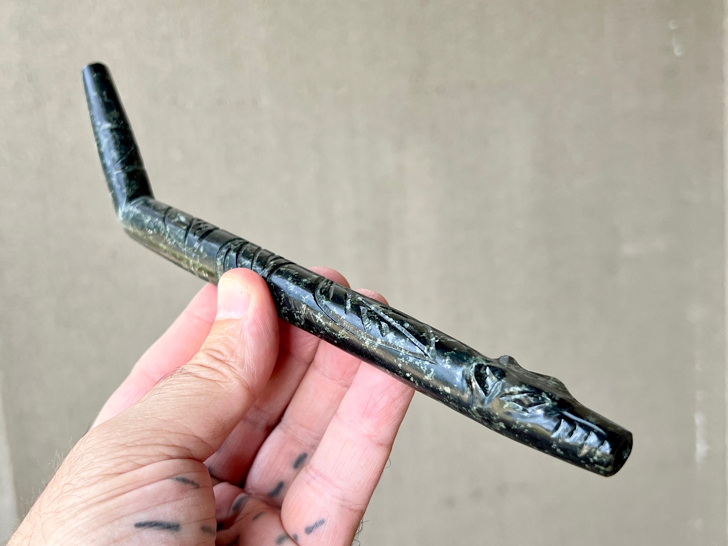 Stone Tepi Pipe, Andean Llama Totem Tepi, Hand Carved from Stone in ...
