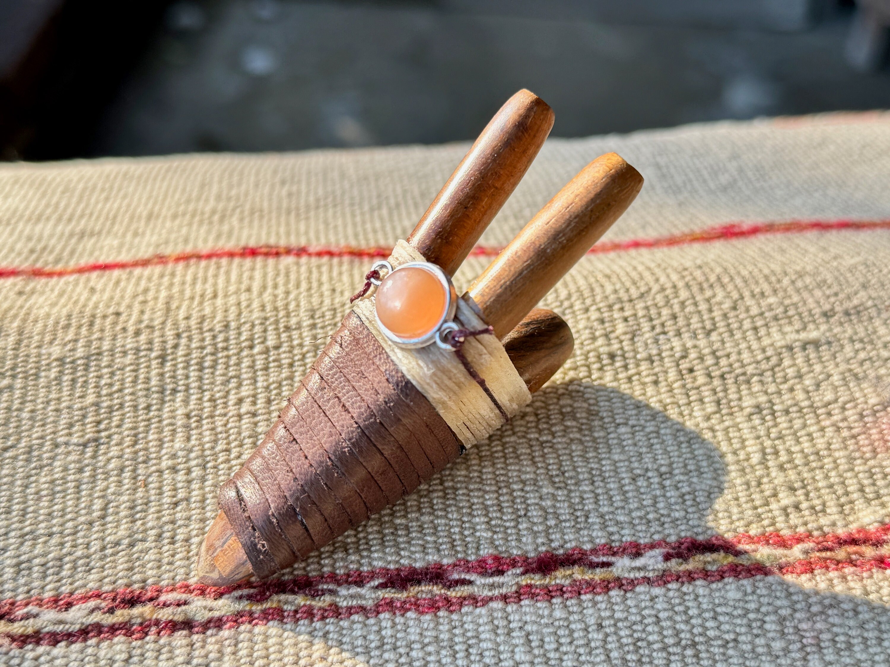 Double Kuripe Pipe, Handcrafted Natural Wood Double Barrel Kuripe with ...