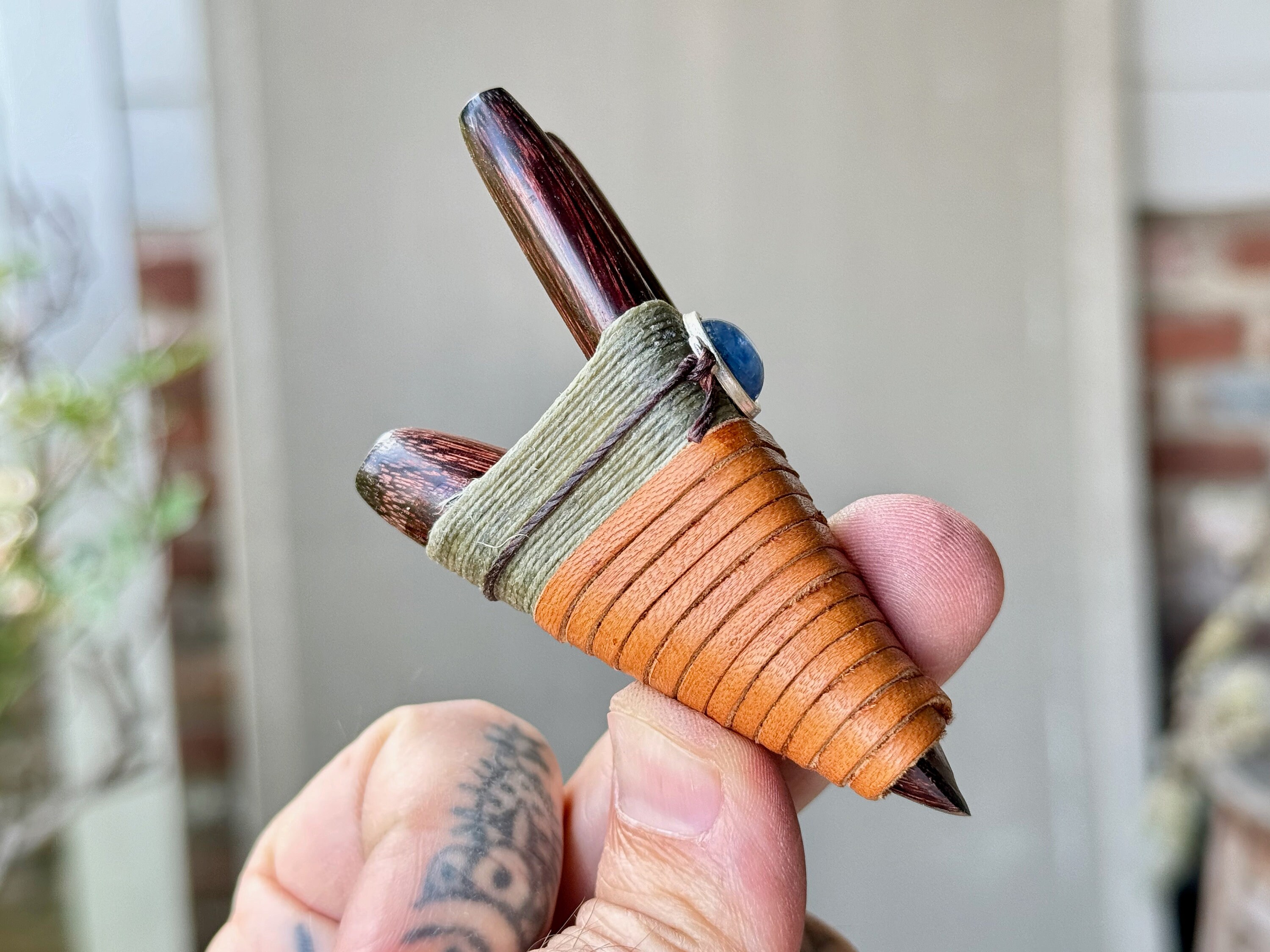 Double Kuripe Pipe, Handcrafted Natural Dark Wood Double Barrel Kuripe ...