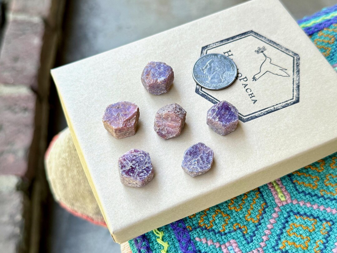 Record Keeper Ruby Crystal Lot, 6 Pieces, Raw Rubies With Partial and ...