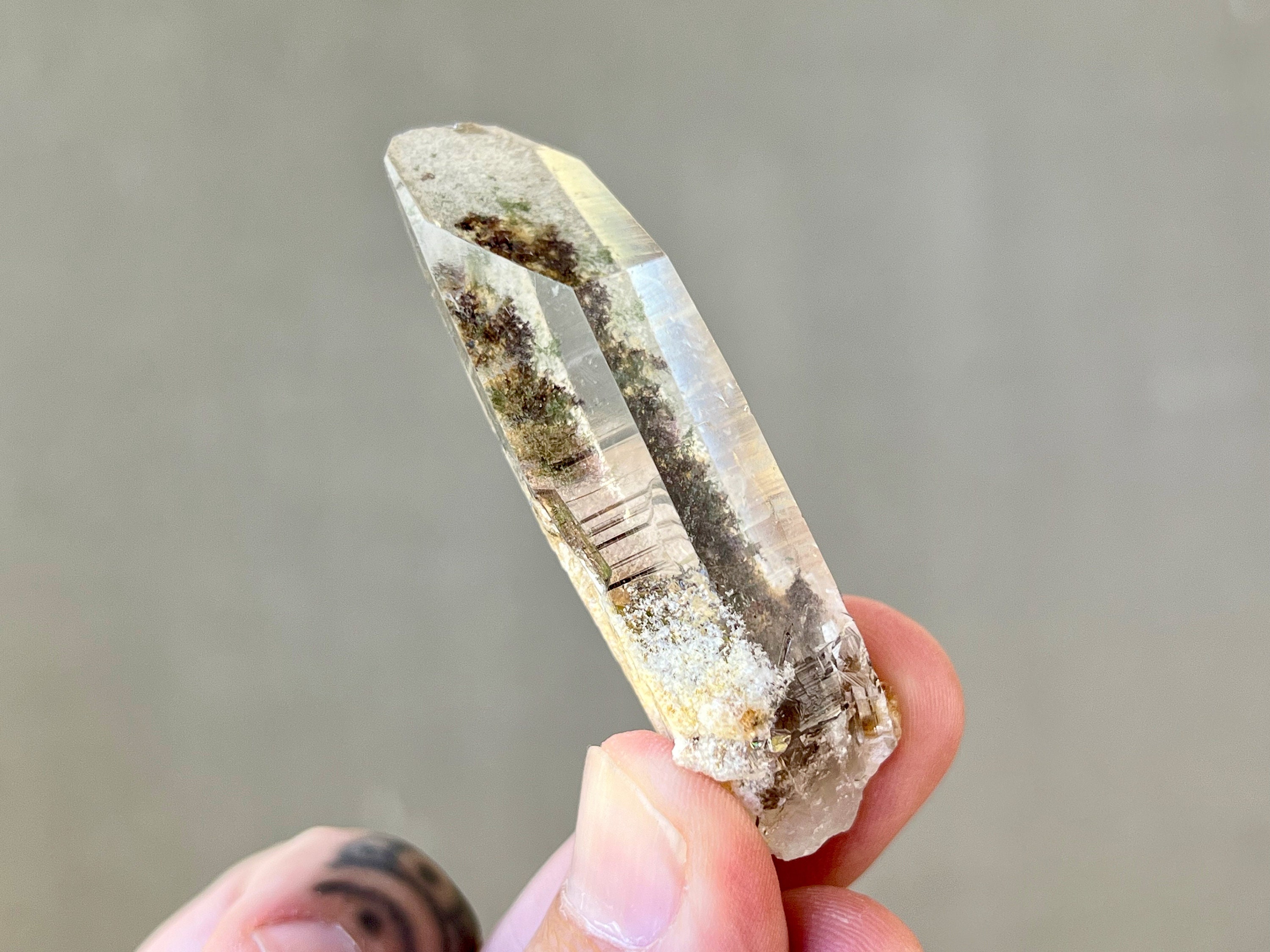 Lodolite Garden Quartz with Colorful Green Chlorite and Red Hematite ...