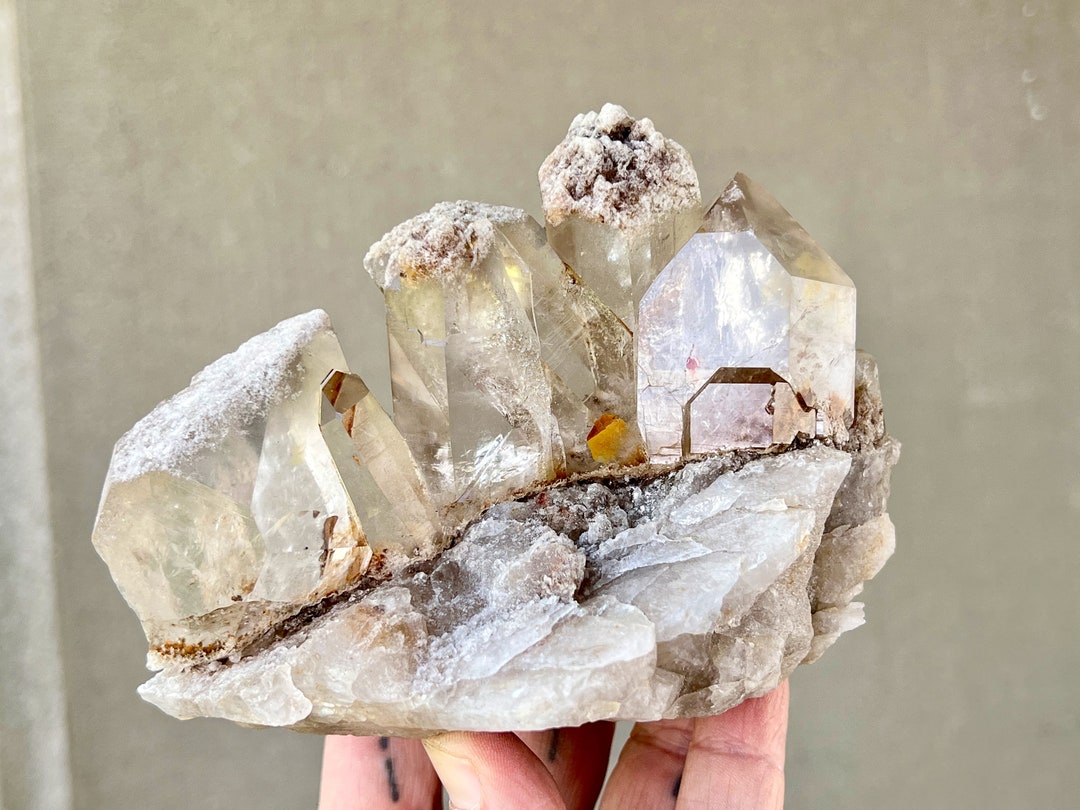 Water Clear Quartz Cluster in a Beautiful Formation With Growth ...