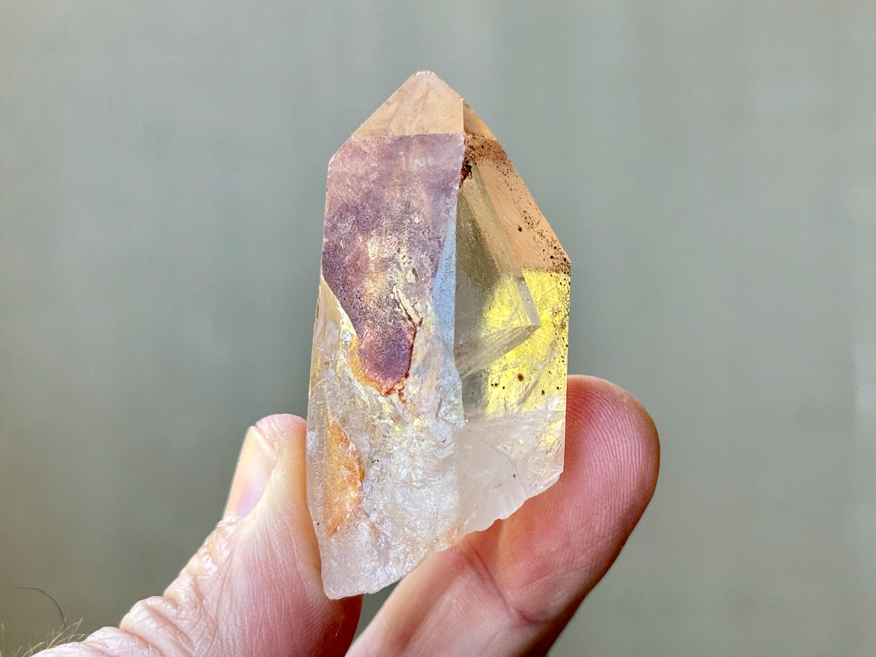 Pink Quartz with Hematite Inclusion and Time Link (Divination), Vibrant ...