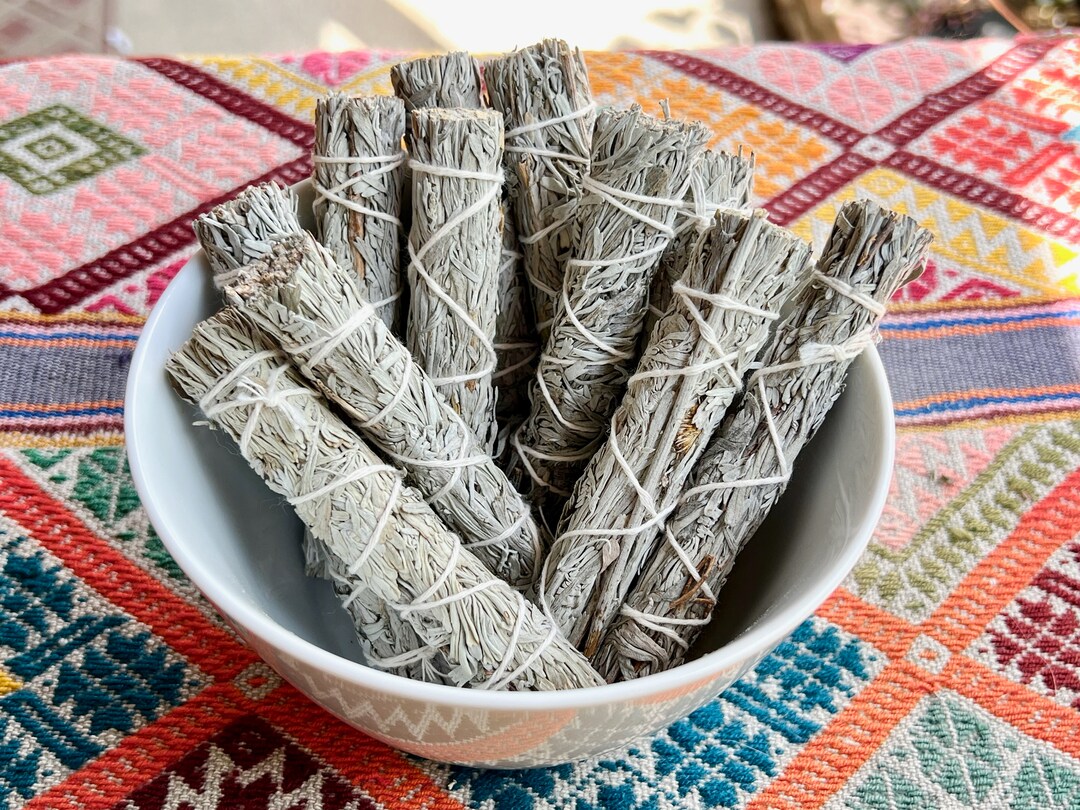Blue Sage Smudge Bundle, Slim 4" Size, All Natural Blue Sage Smudge ...