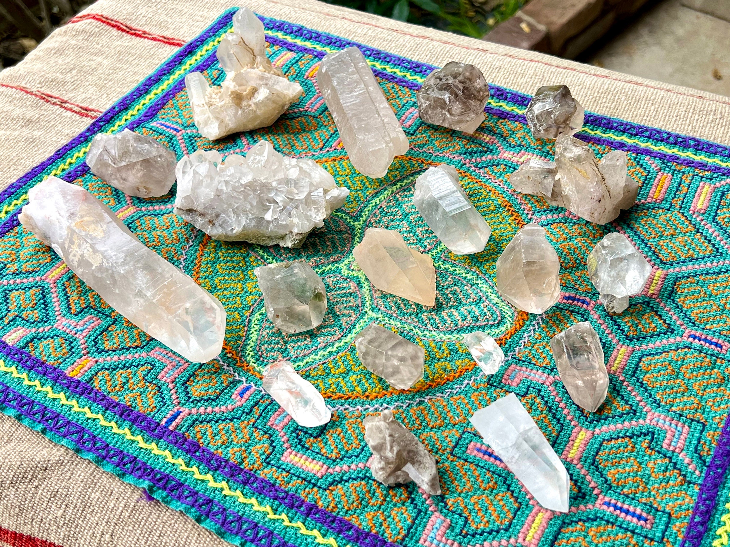 Mixed Brazilian Quartz Lot with Clusters, Golden Healer, Phantom Quartz ...