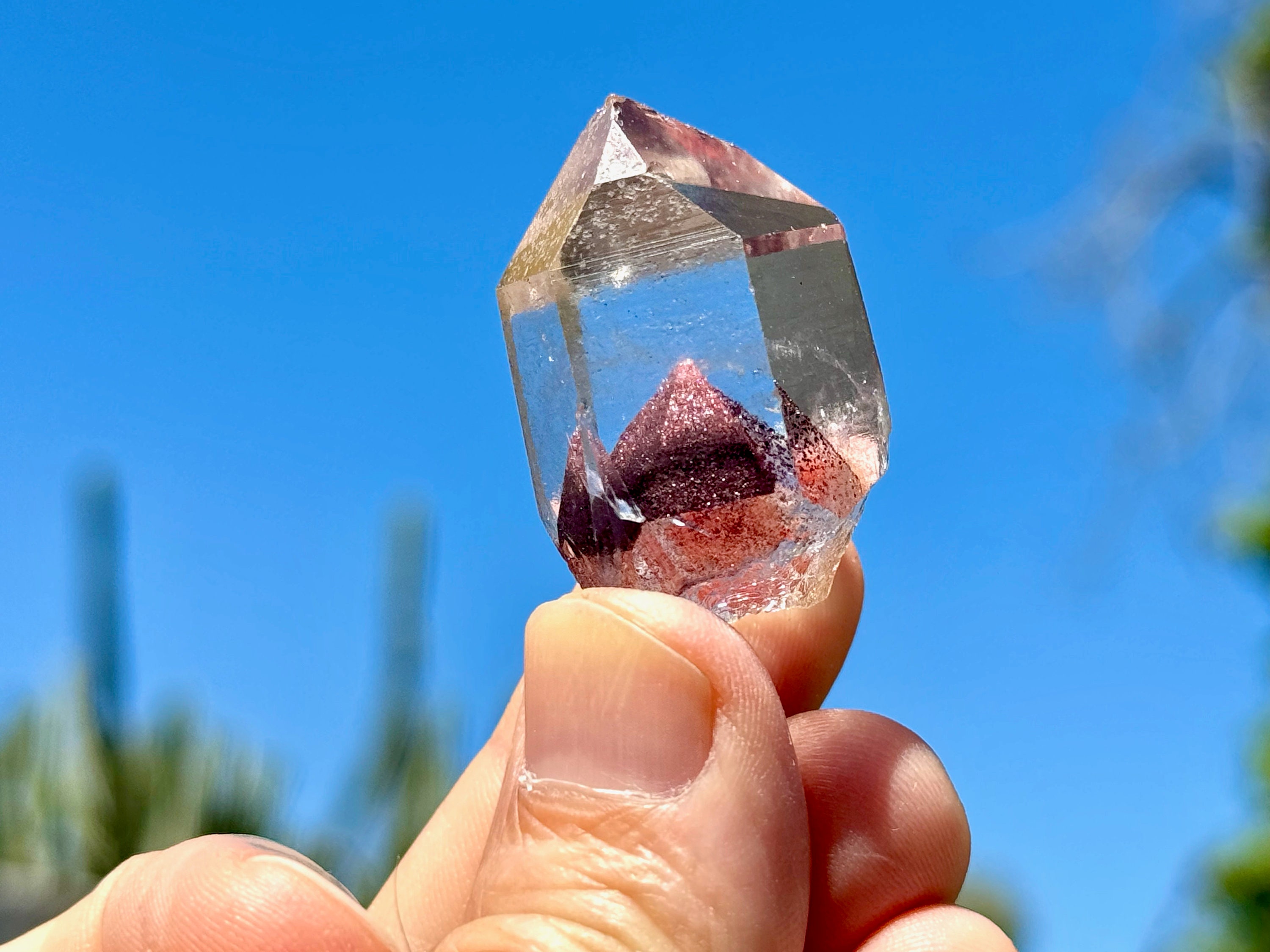 Sunset Phantom Quartz with Red Hematite Pyramidal Phantom, Rare Find ...