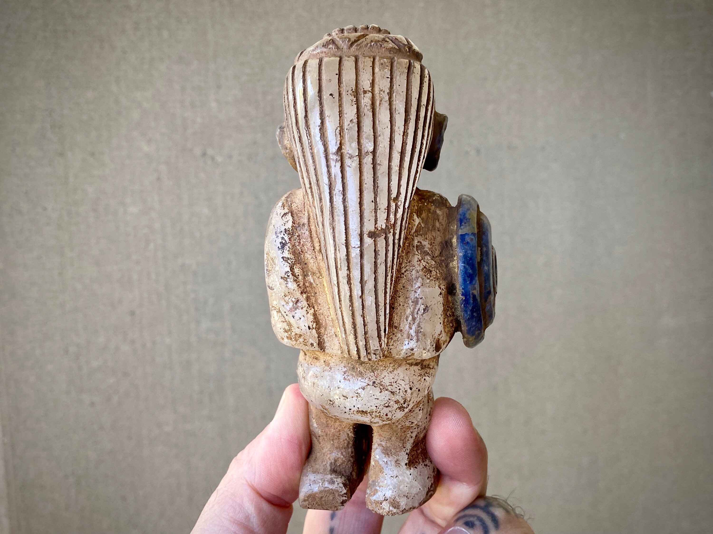 Incan Guardian Protector Statue by José Aguilar, Carved Quartz Crystal ...