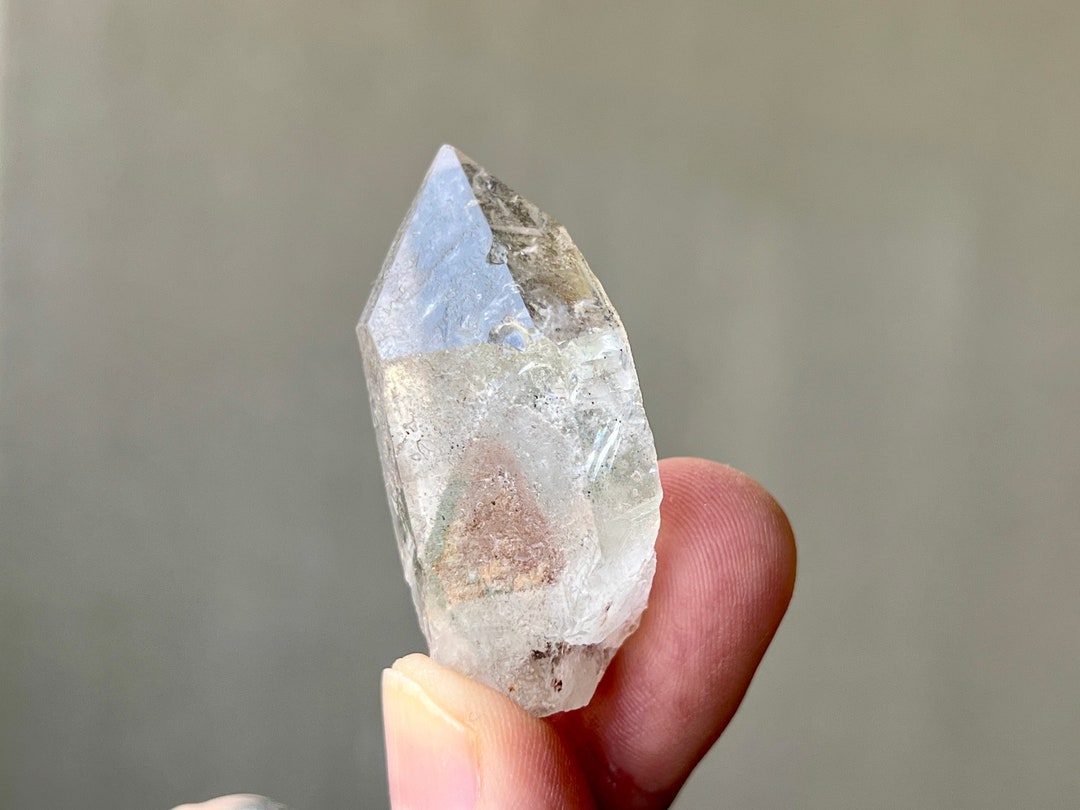 Phantom Quartz With Green Chlorite and Red Hematite Inclusion, New Find ...