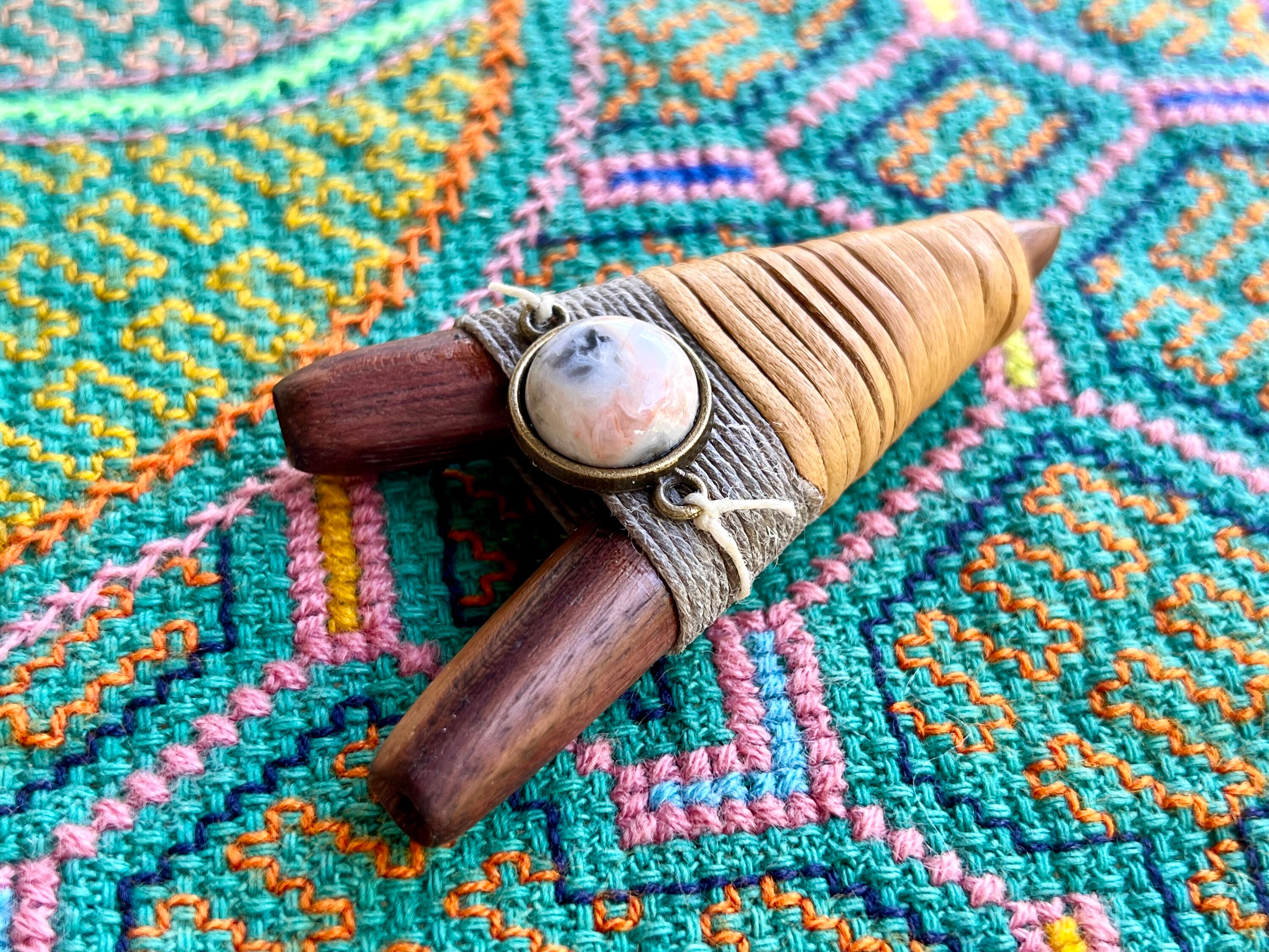 Ocean Jasper Kuripe, Traditional Handcrafted Wood Kuripe, Shamanic Self ...