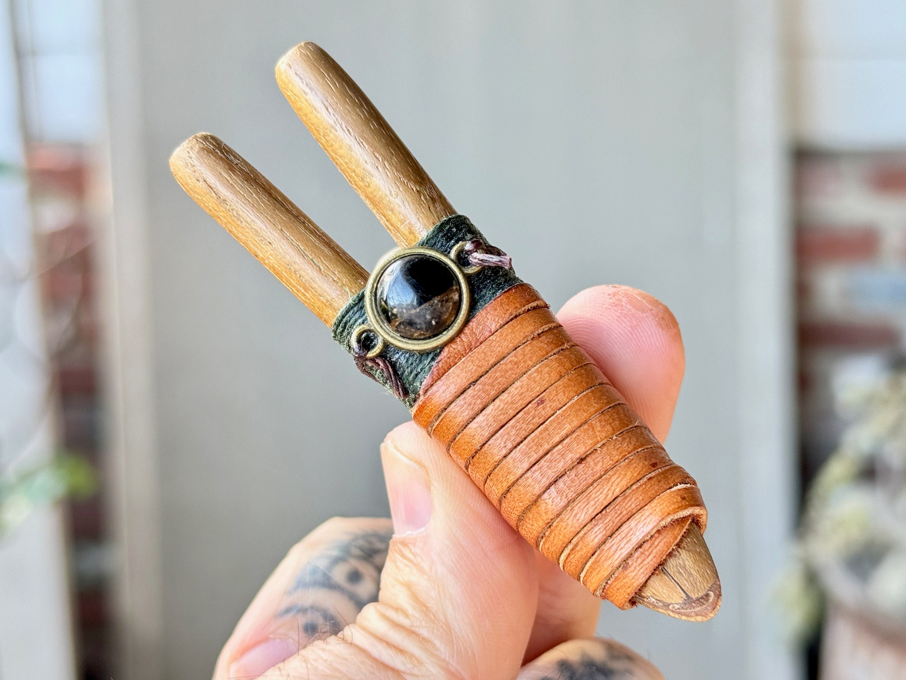 Double Kuripe Pipe, Handcrafted Natural Teak Wood Double Barrel Kuripe ...