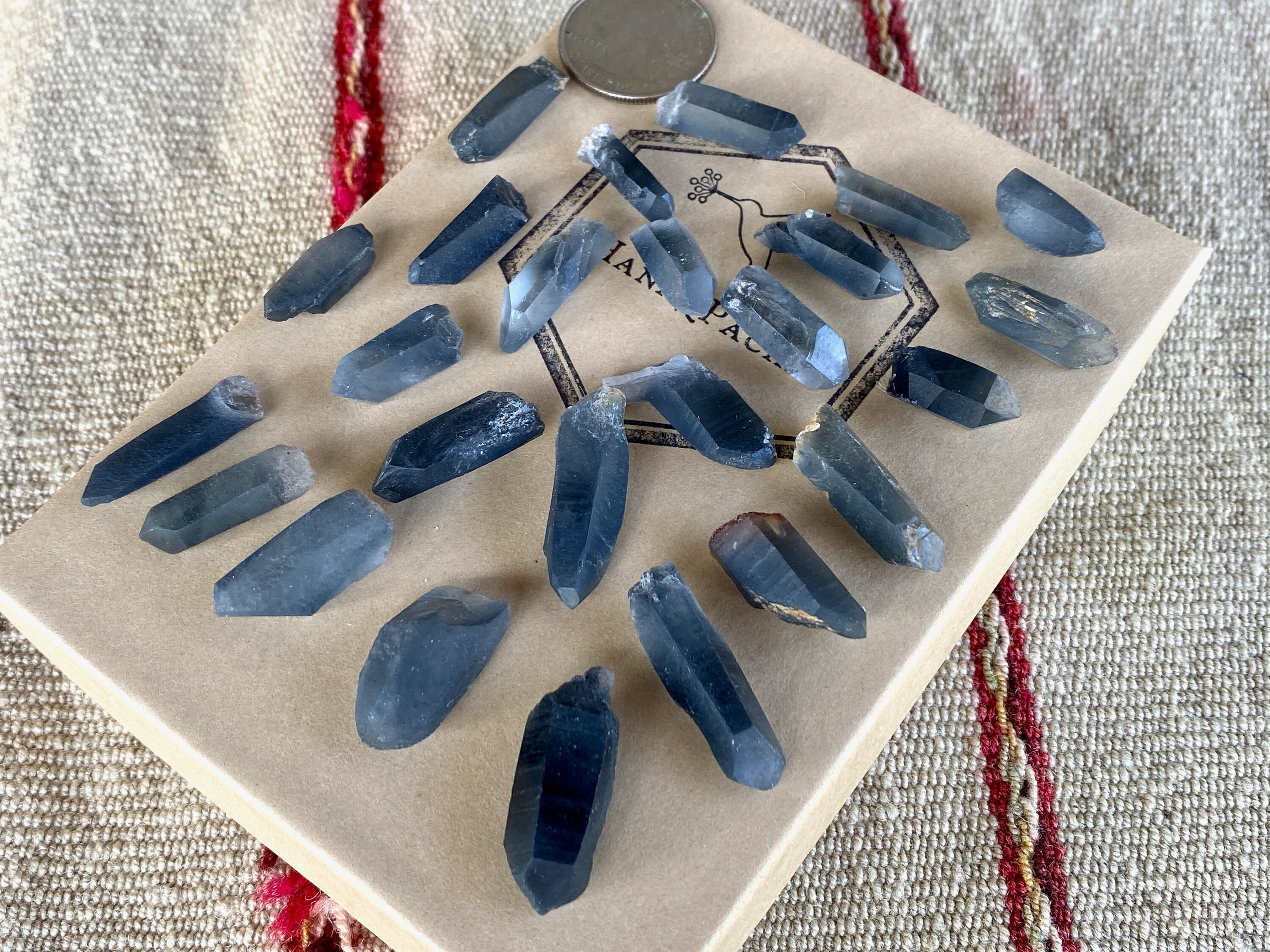 Blue Tara Quartz Lot, 25 Pieces with Vibrant Blue Riebeckite Inclusions ...