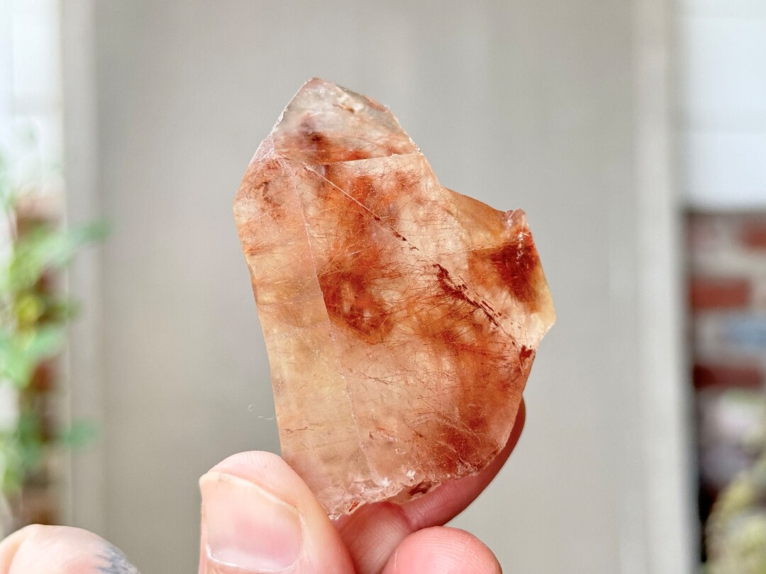 Red Rutile Lemurian Quartz With Fine, Red Angel Hair Rutile Inclusions ...