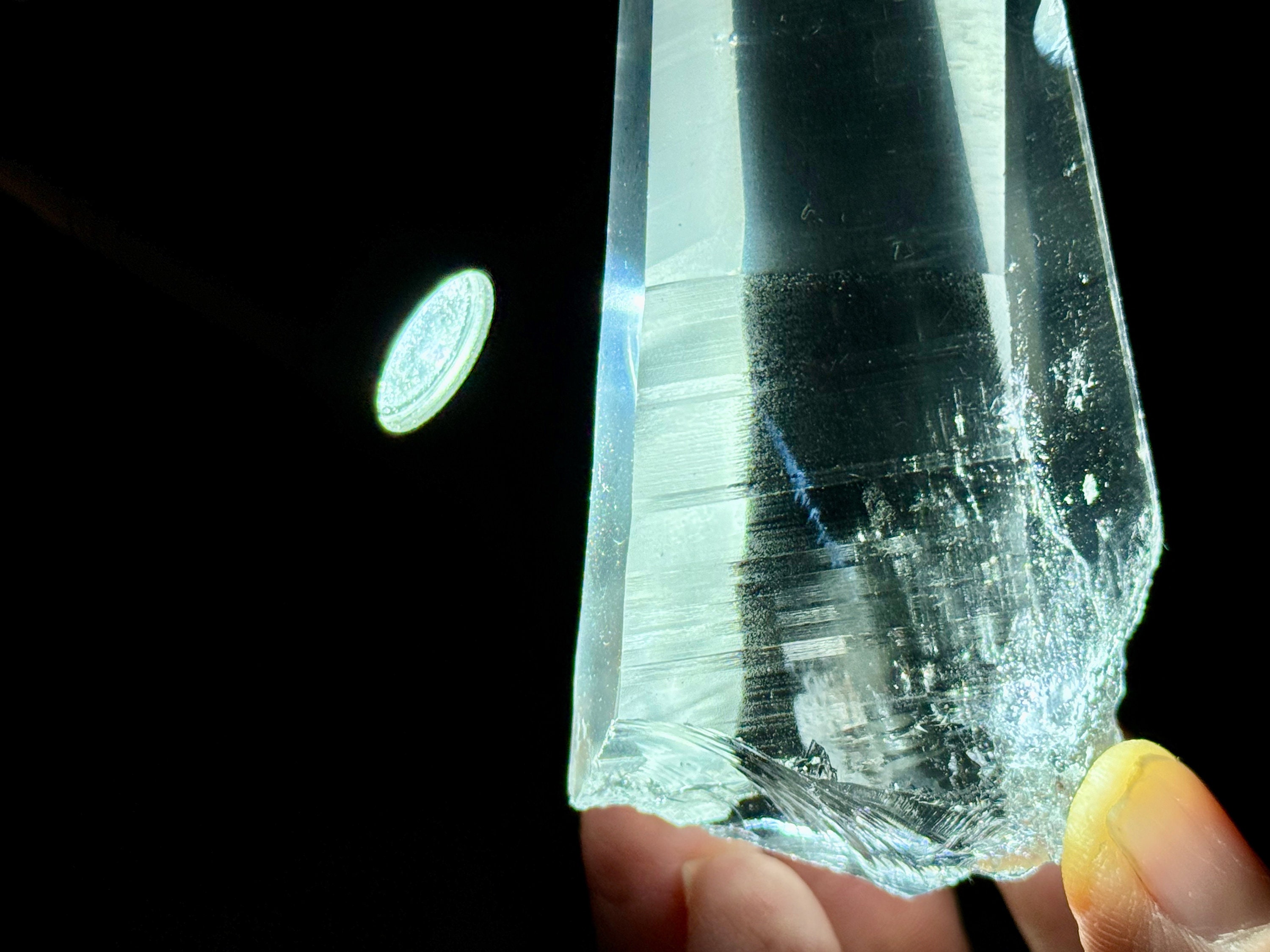 Blue Needle Lemurian Quartz, 142g, New Find, Water Clear Lemurian with ...