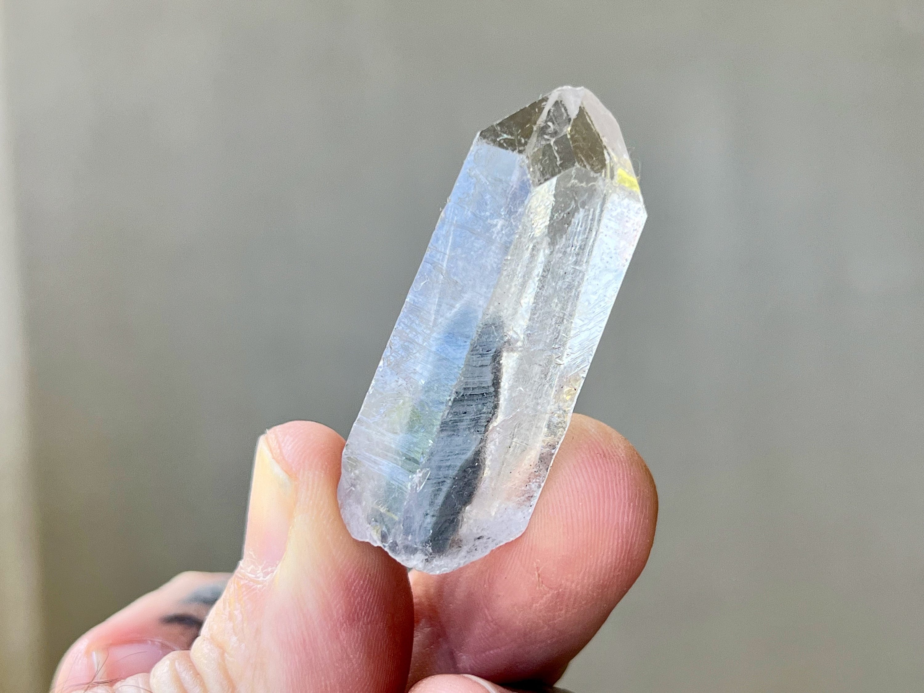 Blue Candle Phantom Quartz with Unusual Blue Gray Inclusion, New Find ...