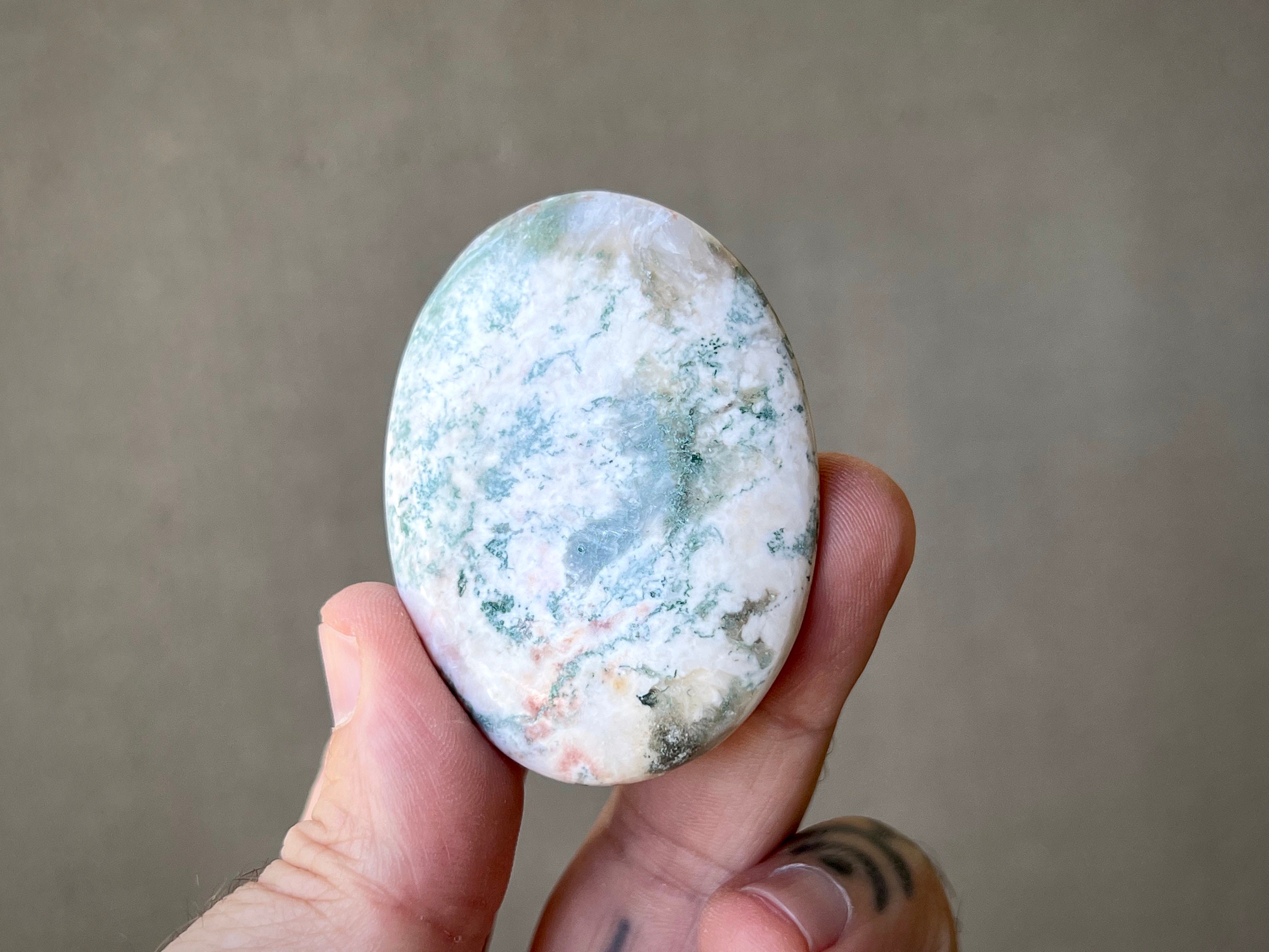 Celadonite Palm Stone, Polished Palm Stone, Breathwork (Respiratory ...