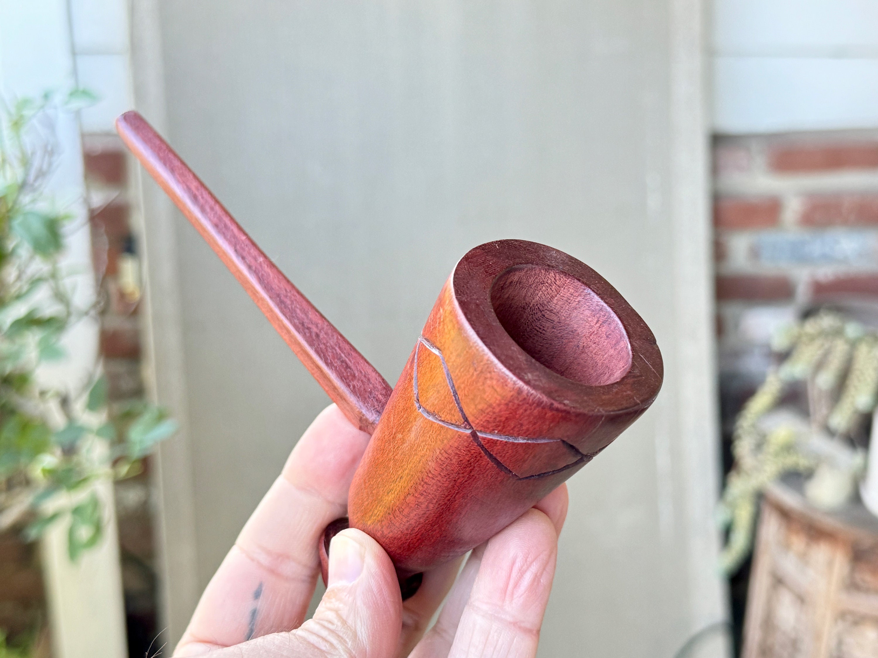 Mapacho Pipe by Peruvian Artist Luis Bocanegra, Solid Wood, Traditional ...