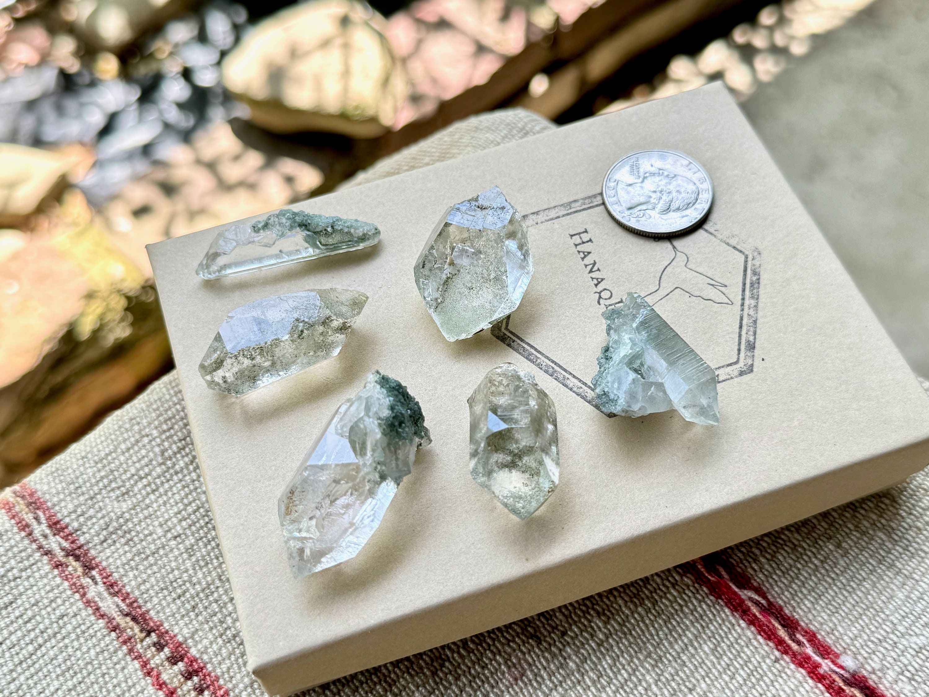 Himalayan Quartz Crystal Lot with Green Chlorite, 6 Pieces, New Find ...