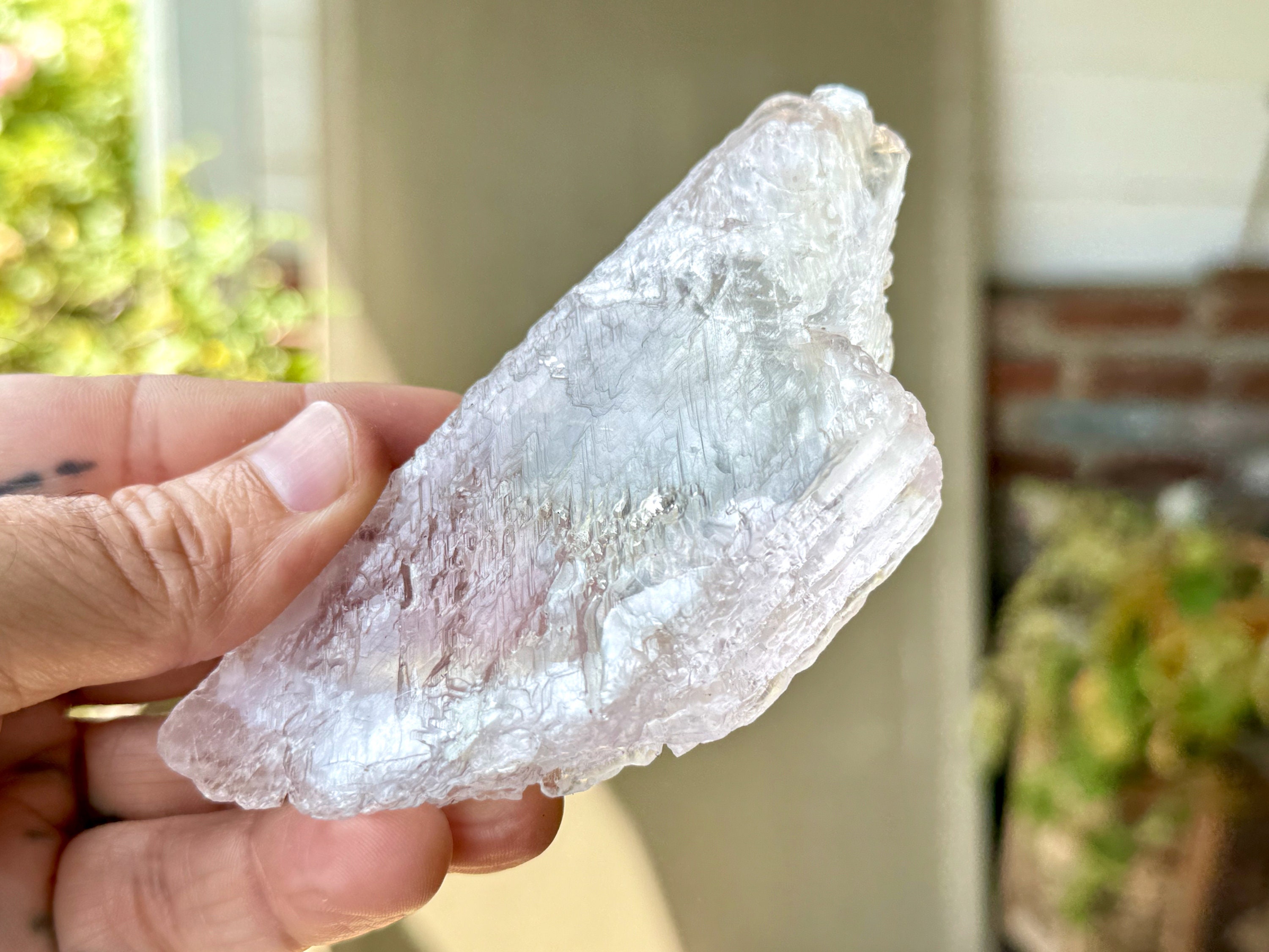Selenite with Mild Pink Lithium Inclusion, 166g, New Find, Water Clear ...