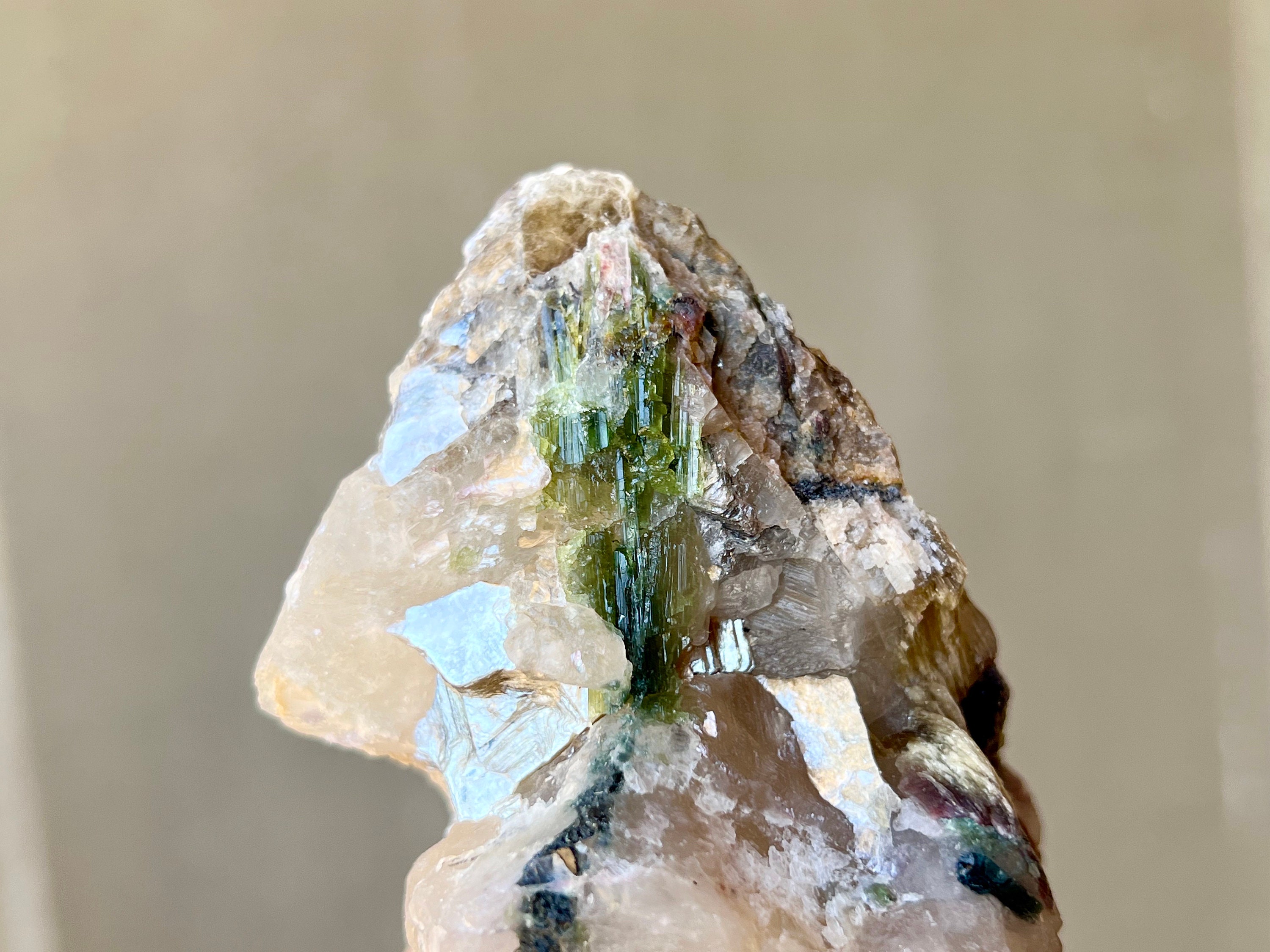 Unicorn Stone with Quartz, Lepidolite, and Green Tourmaline, New Find ...