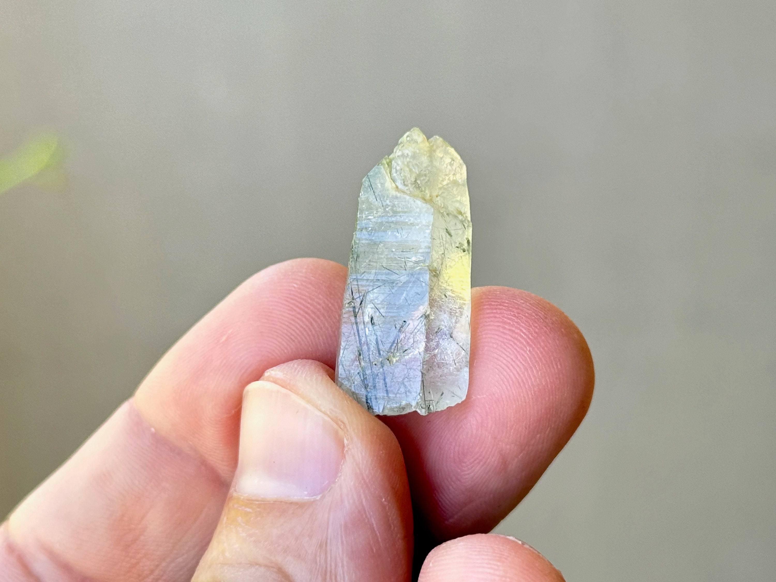 Green Chlorite Quartz Lot with Rare Actinolite Inclusions, 5 Pieces ...