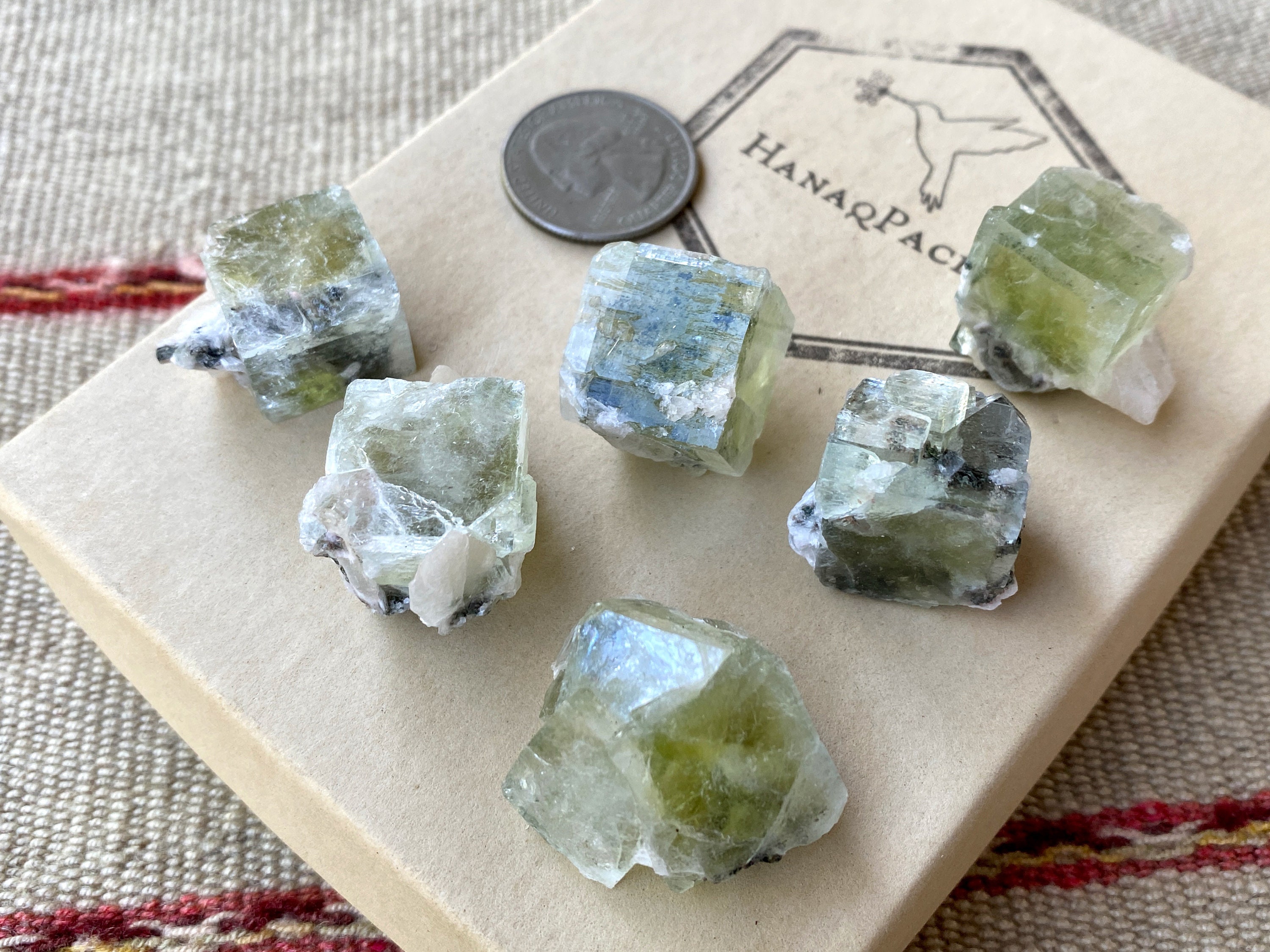 Green Apophyllite Quartz Lot, 6 Pieces, Rarest Apophyllite Color, New ...
