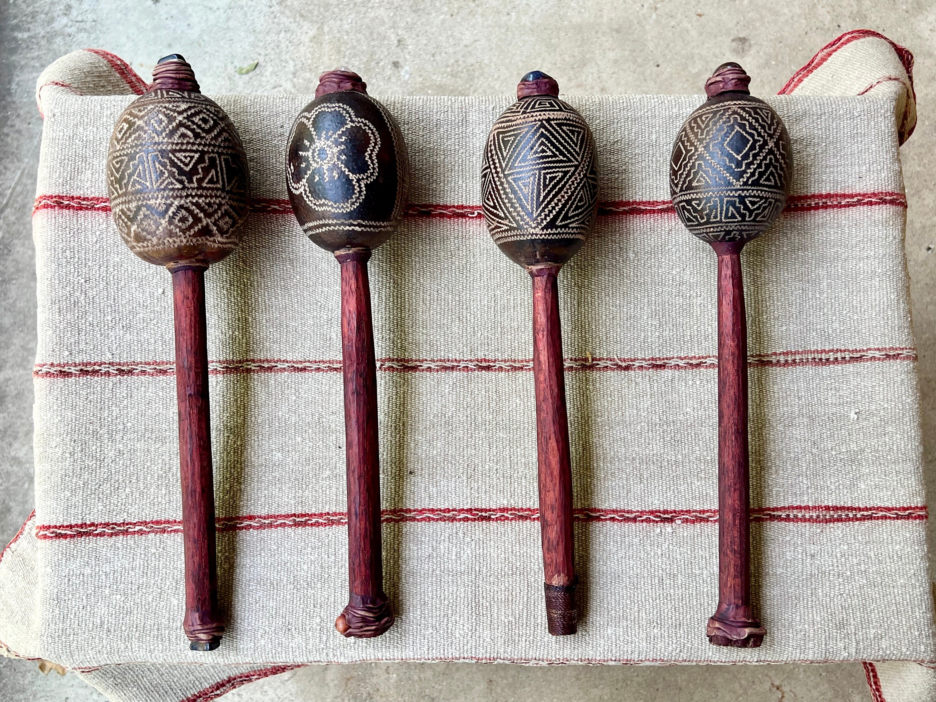 Shaman Rattle, Traditional Shipibo Rattle for Shamanic Plant Medicine ...