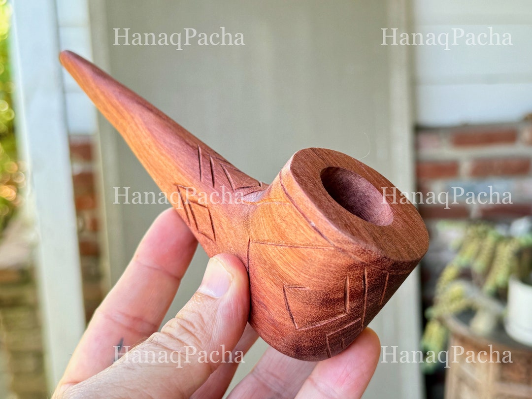 Traditional Mapacho Pipe by Betson Macawashi, Hand Carved Palo Sangre ...