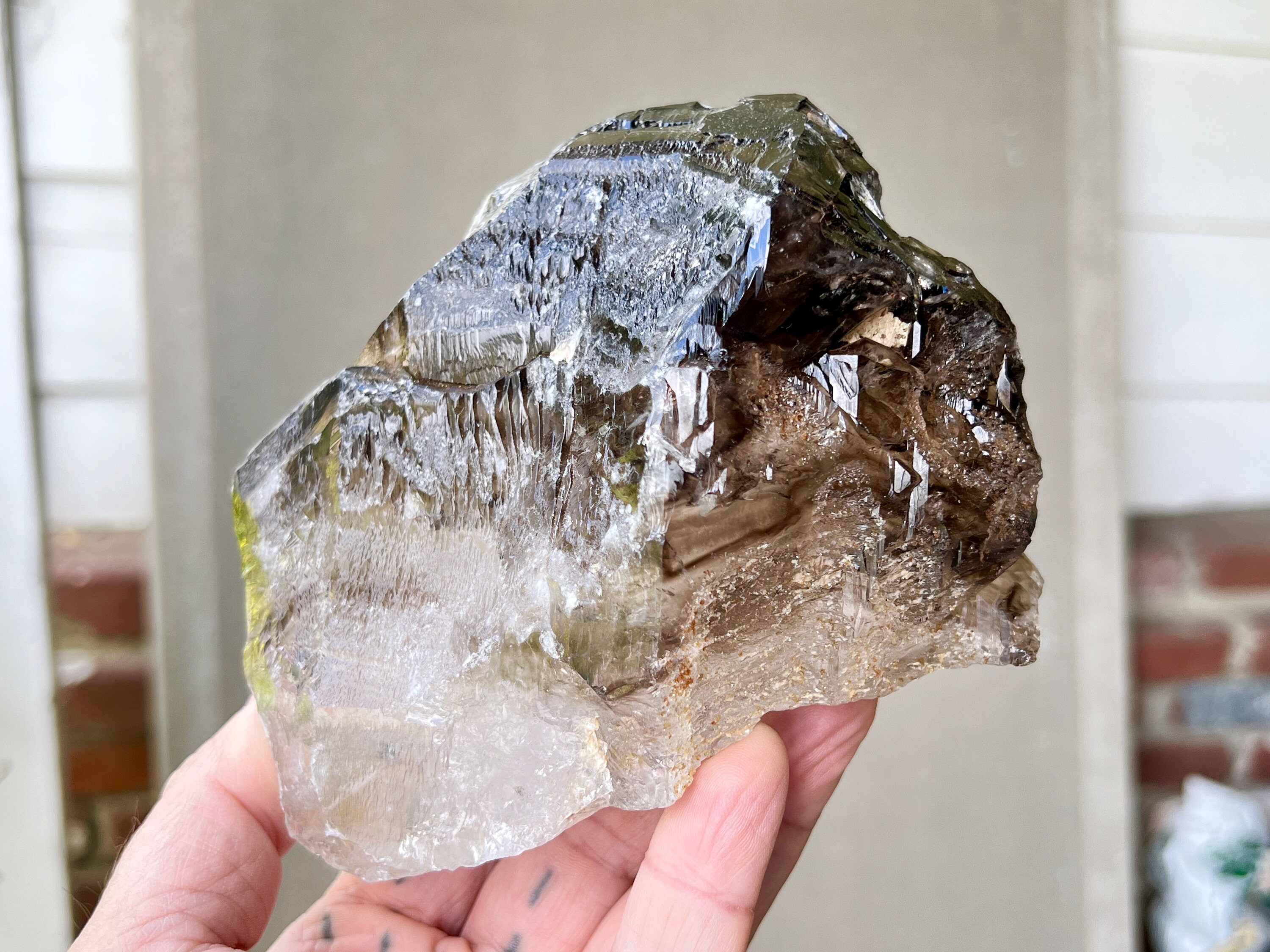 Elestial Smoky Jacare Quartz with Beautiful Etched Textures, Large Self ...