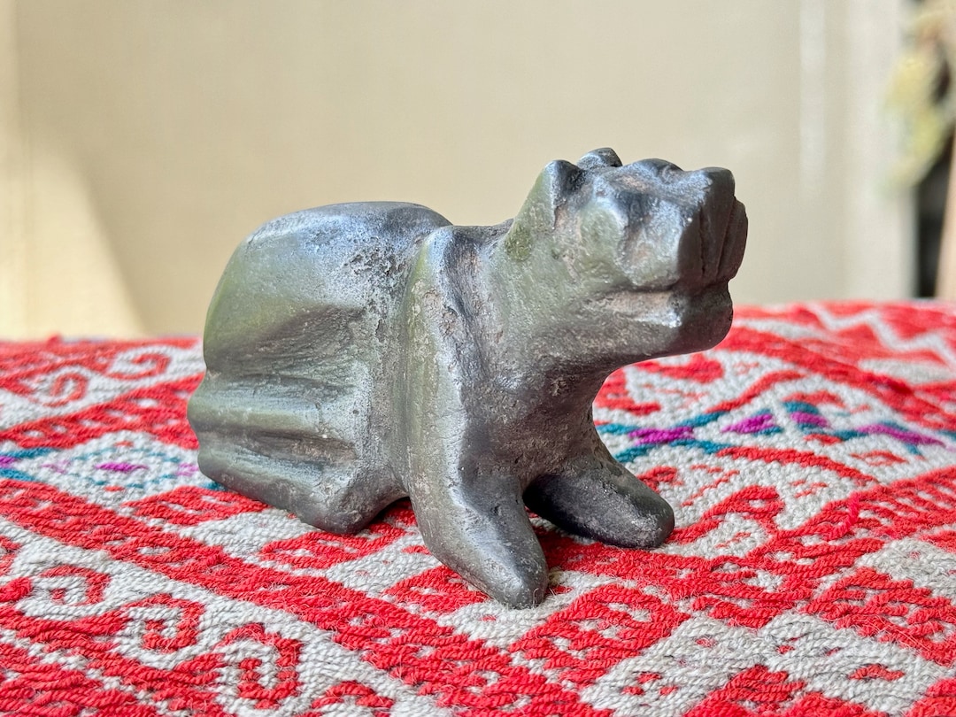 Incan Puma Statue by Peruvian Artist Ruben Layme, Hand Carved From ...