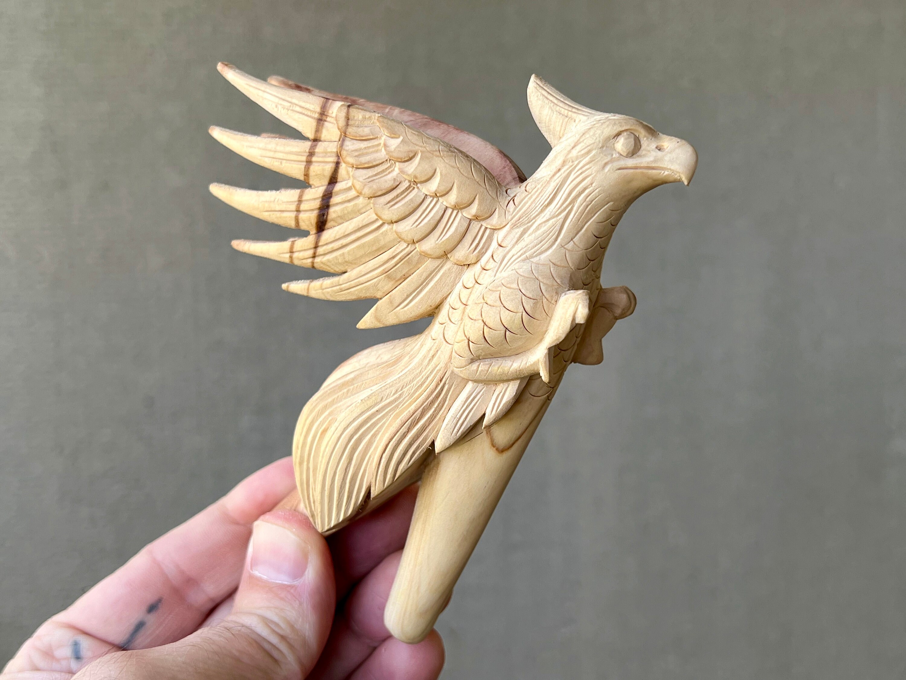 Phoenix Rising Kuripe, Hand Carved Bird Totem Kuripe with Exquisite ...