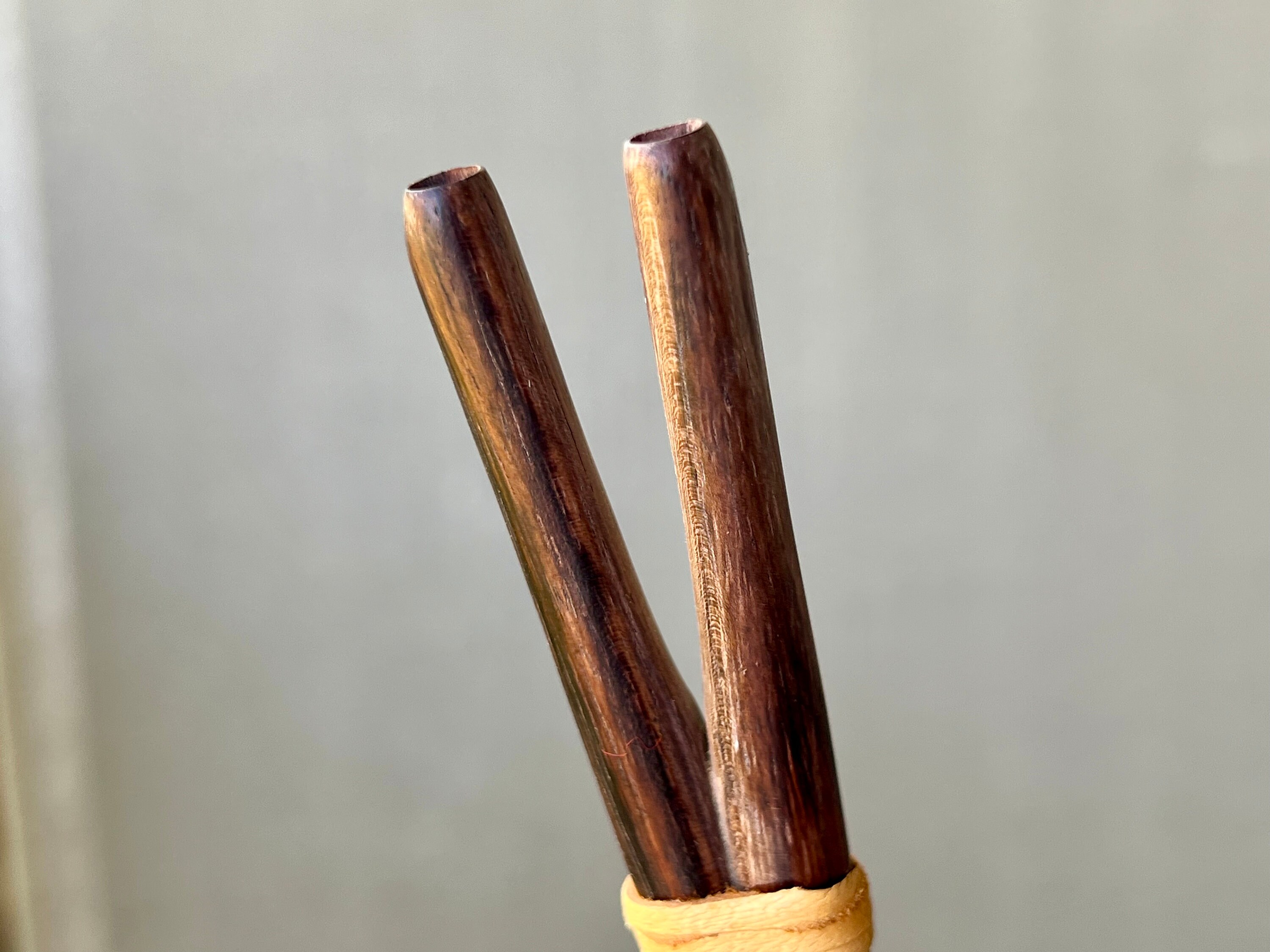 Double Tepi (kuripe) pipe with Cloud Mountain Turquoise, Solid Wood ...