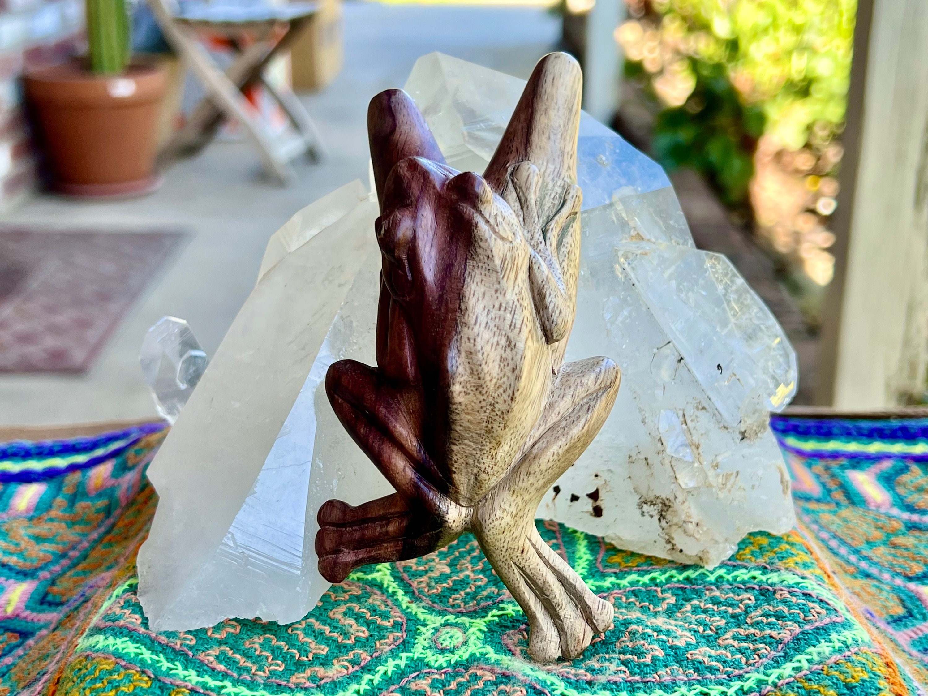 Frog Totem Kuripe, Solid Wood Single Block Kuripe, Hand Carved from a ...