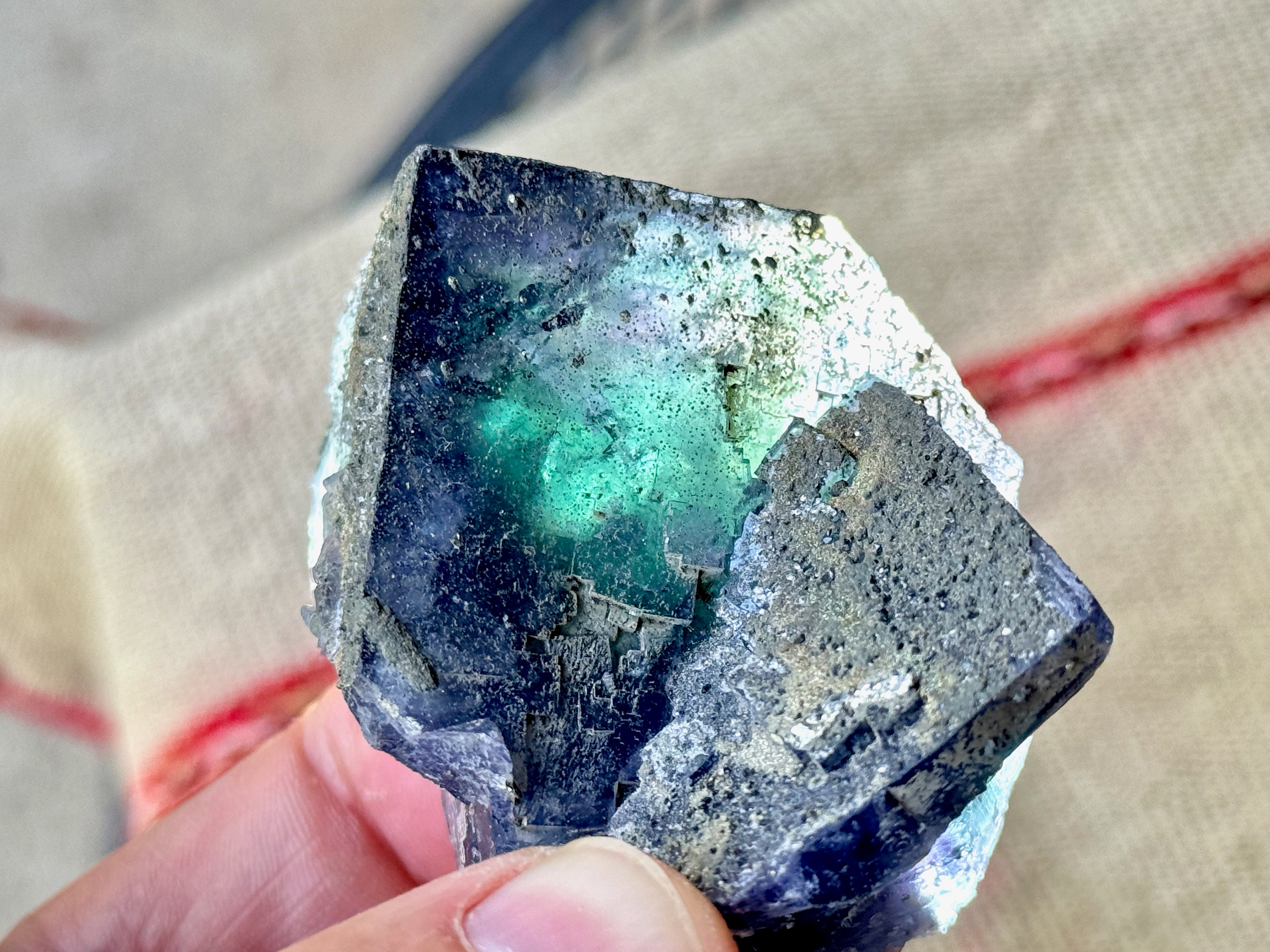 UV Reactive! Bicolor Purple and Aqua Blue “Color Change” Fluorite with ...