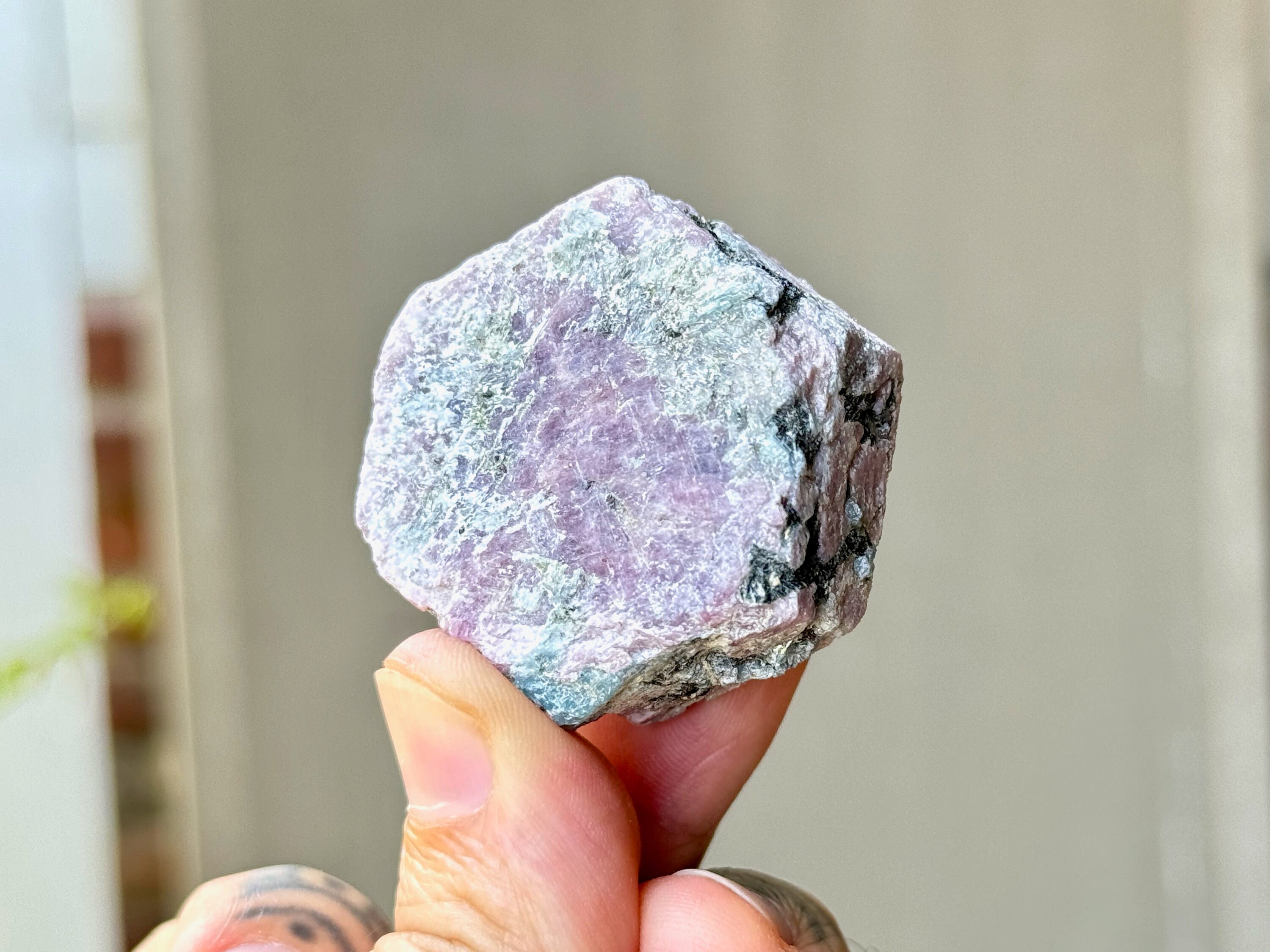 Ruby Corundum with Aquamarine Inclusion, Natural Raw Ruby, Kundalini ...