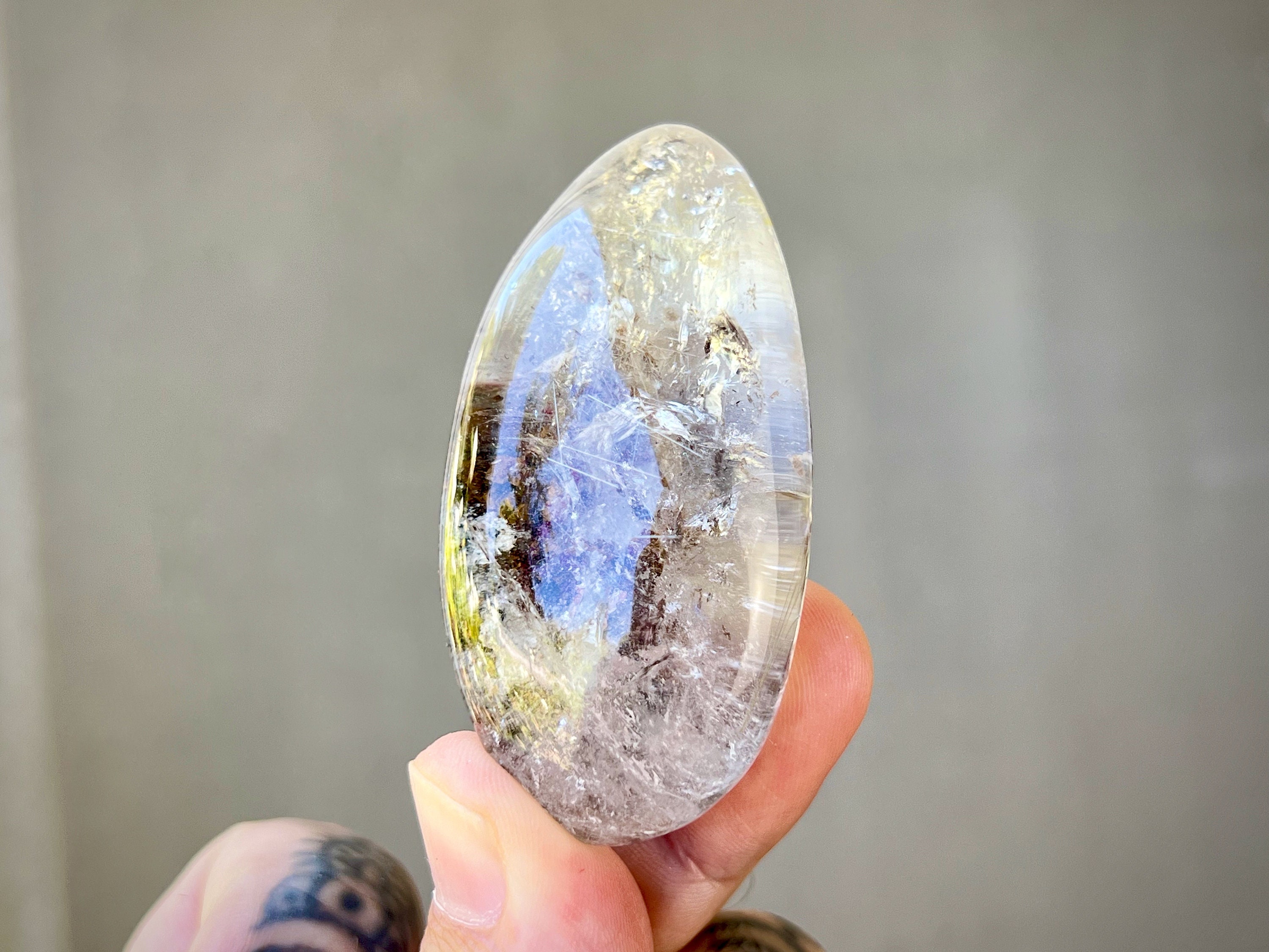 Quartz Crystal Ovular Dome with Dark Red Hematite Inclusions, Water ...